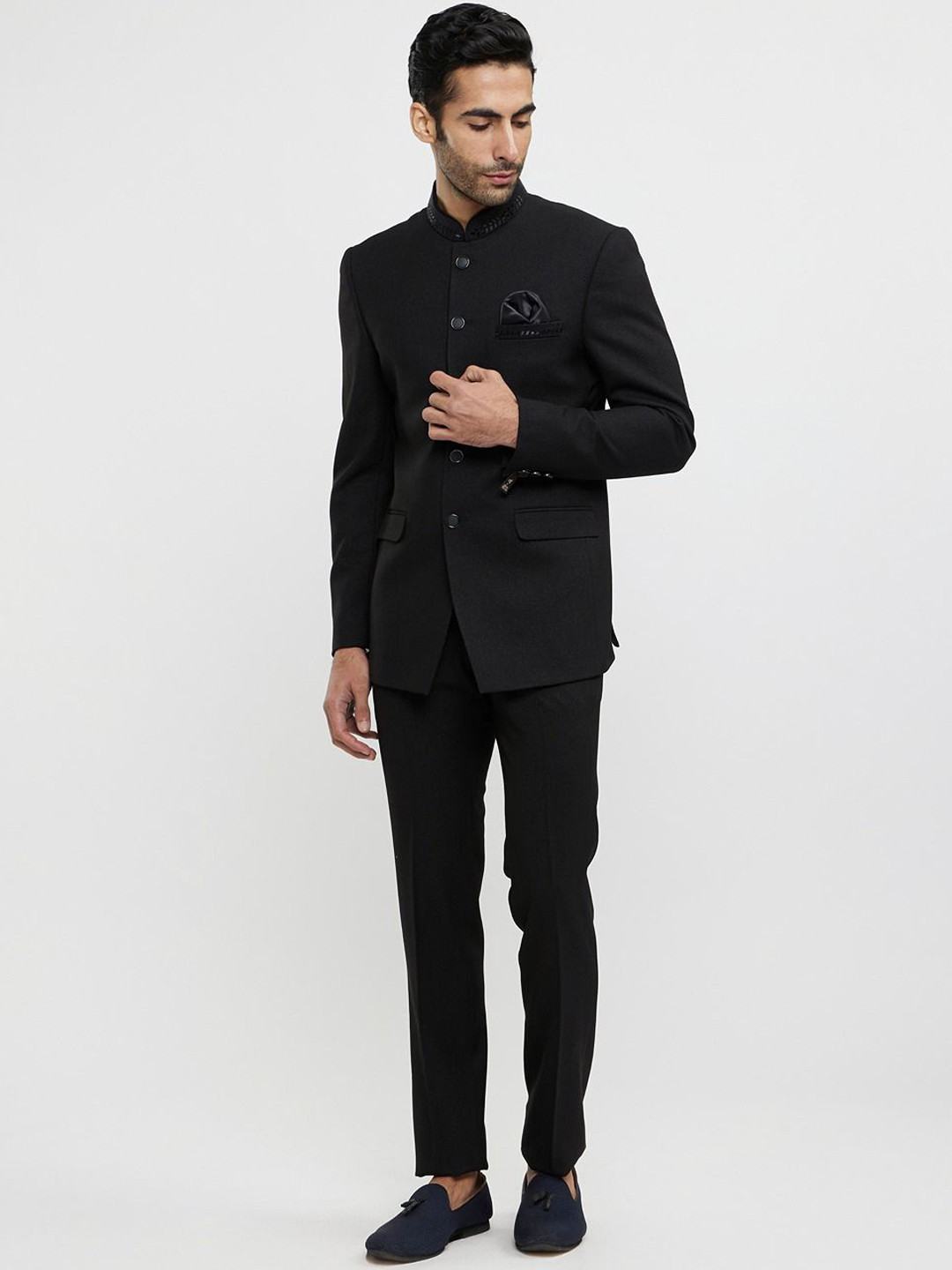 Buy Twamev Self Designed Tailored Fit Double Breasted Three Piece Suit ...