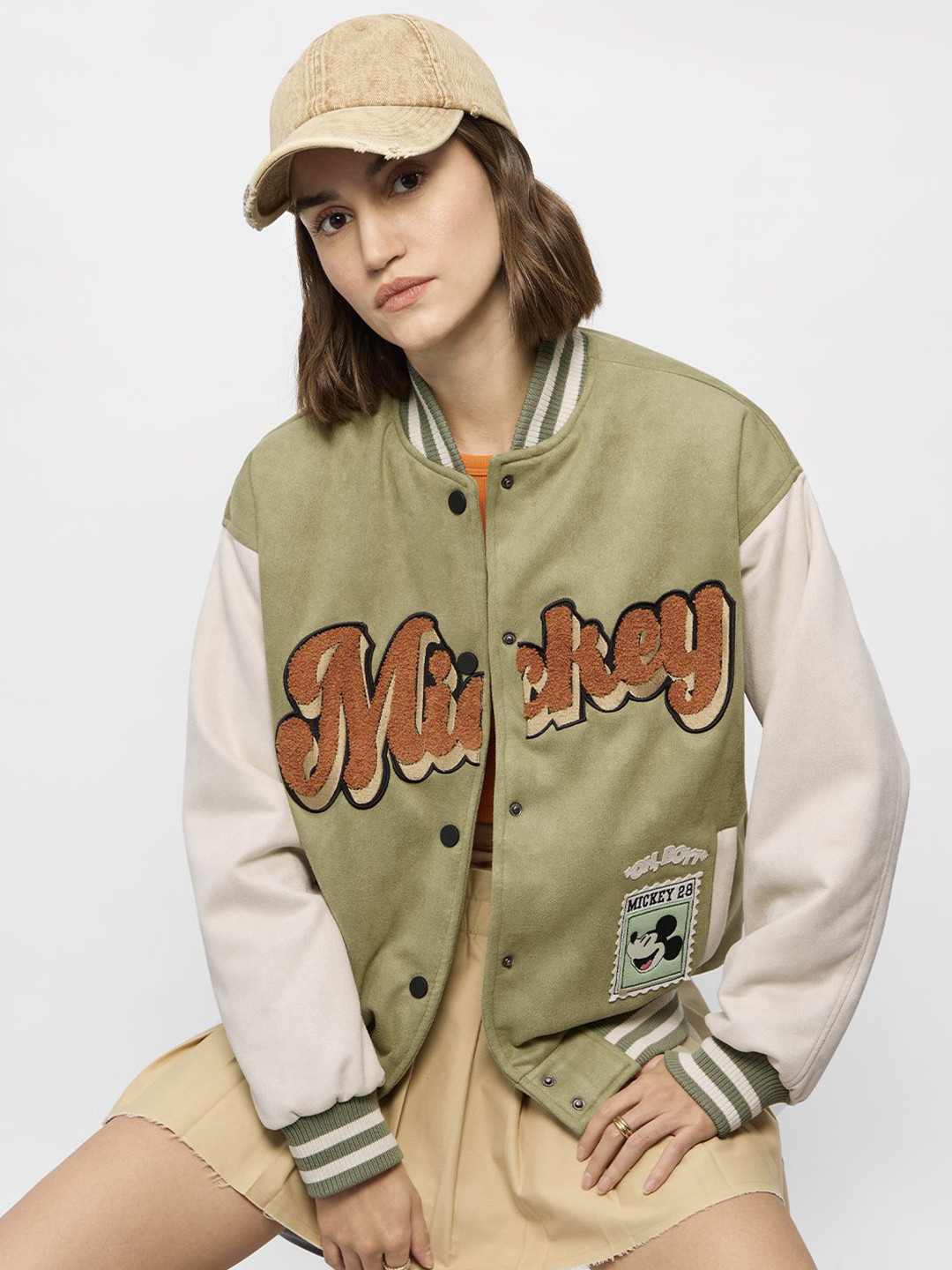 Buy The Souled Store Women Typography Varsity Jacket With Embroidered ...