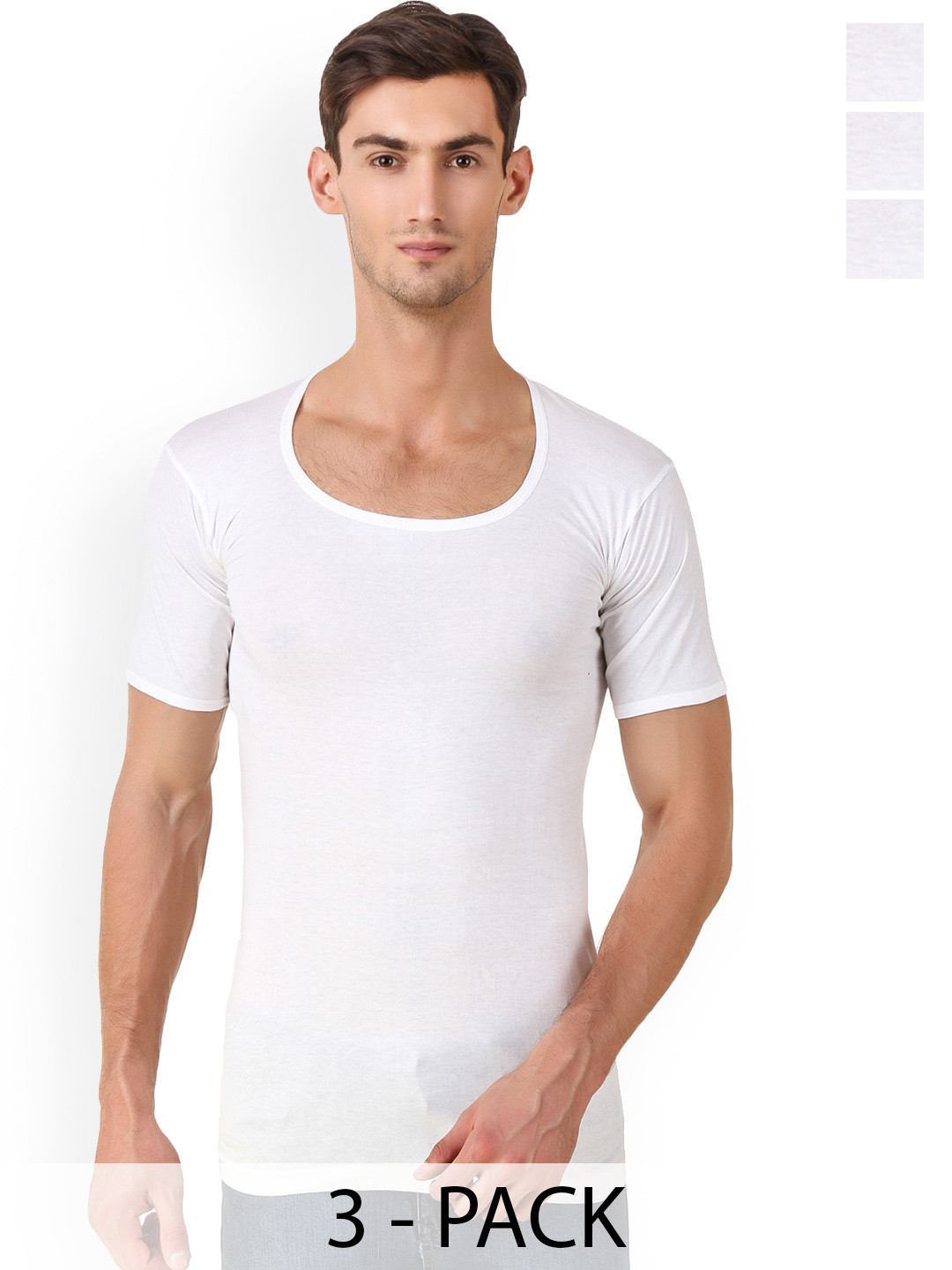 Buy Inner Element Men Pack Of 3 Pure Cotton Innerwear Vests - Innerwear ...