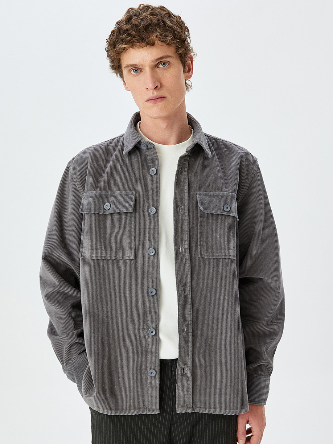 Buy Koton Men Checked Denim Jacket With Patchwork - Jackets for Men ...