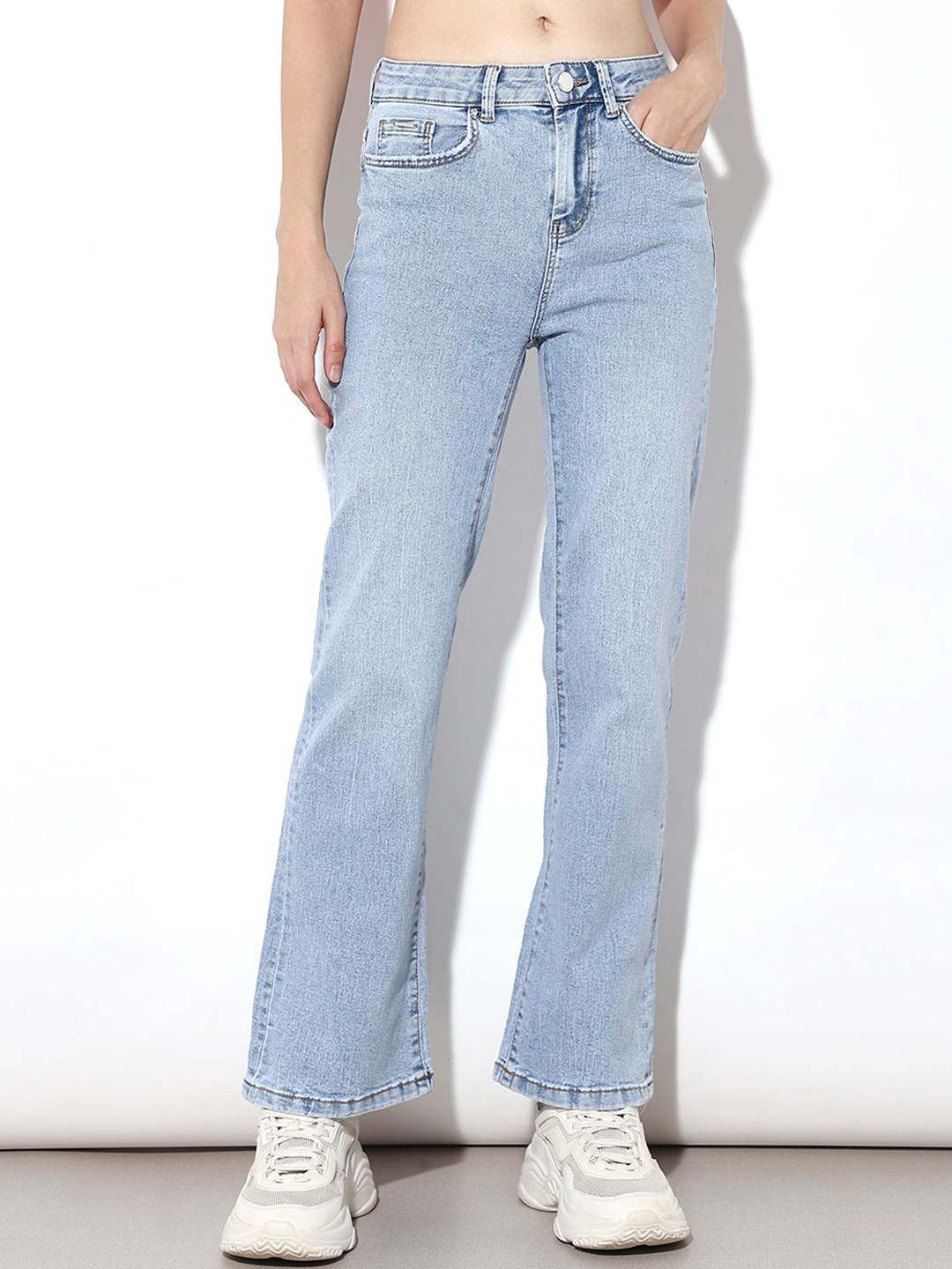 Buy ONLY Women Flared Heavy Fade Stretchable Jeans - Jeans for Women ...