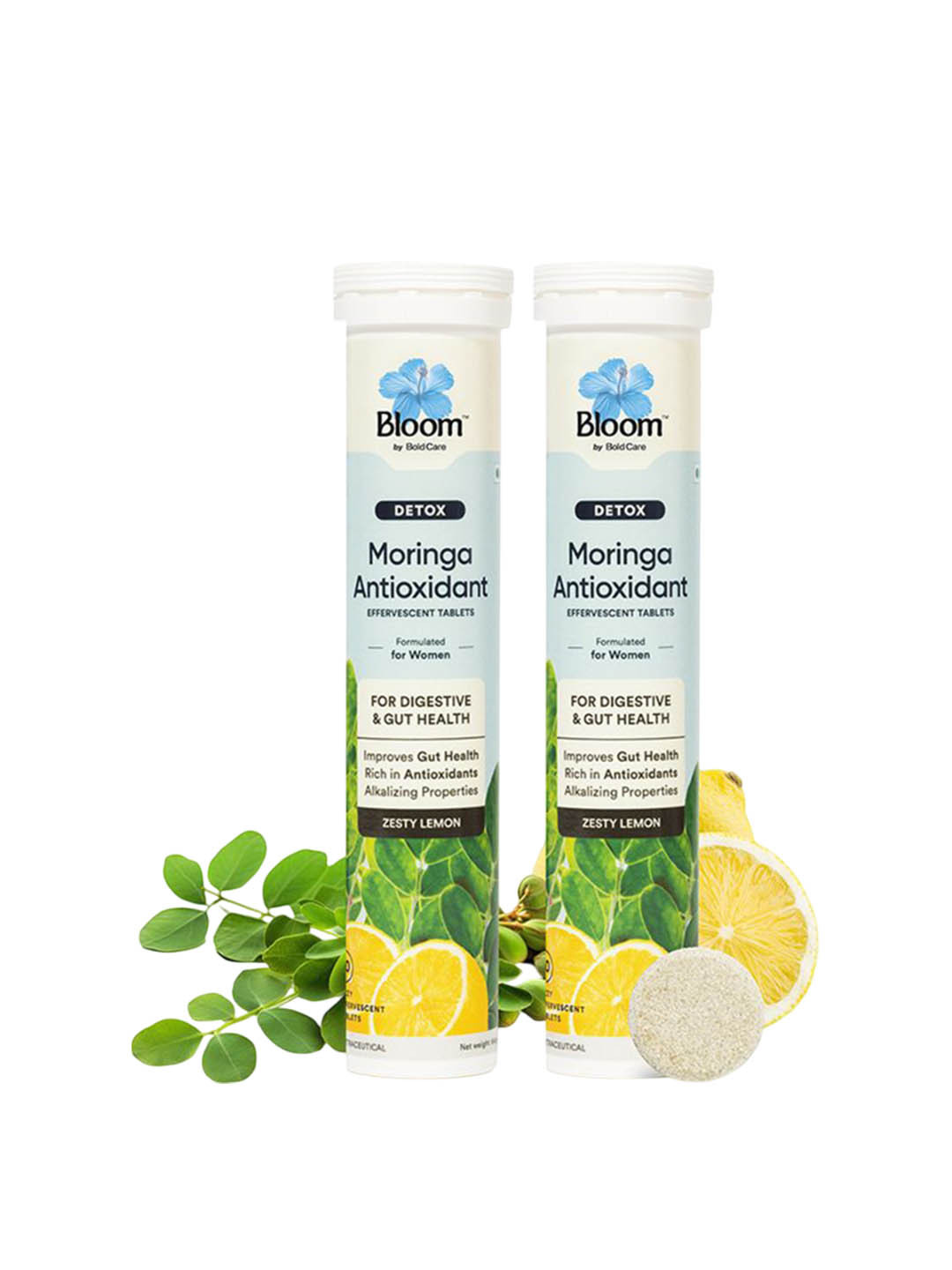 Buy Bloom Set Of 2 Moringa Antioxidant Effervescent Tablets 20 Effervescent Tablets Each ...