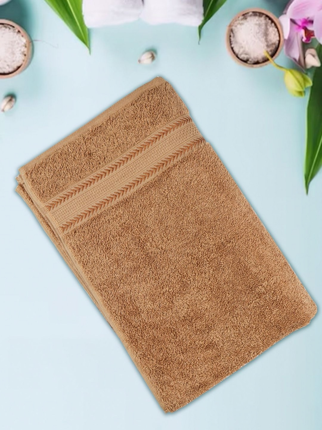 Buy Ramraj Bamboo Bamboo Cotton Solid Brown 500 GSM Bath Towel - Bath ...