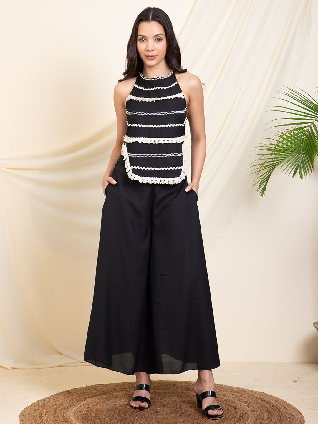 Buy DEEBACO Embellished Top With Palazzos Co Ords - Co Ords for Women ...