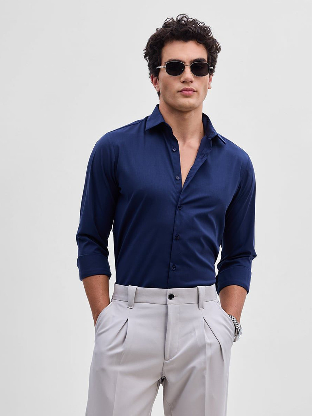 Buy Snitch Men Smart Slim Fit Opaque Formal Shirt - Shirts for Men ...