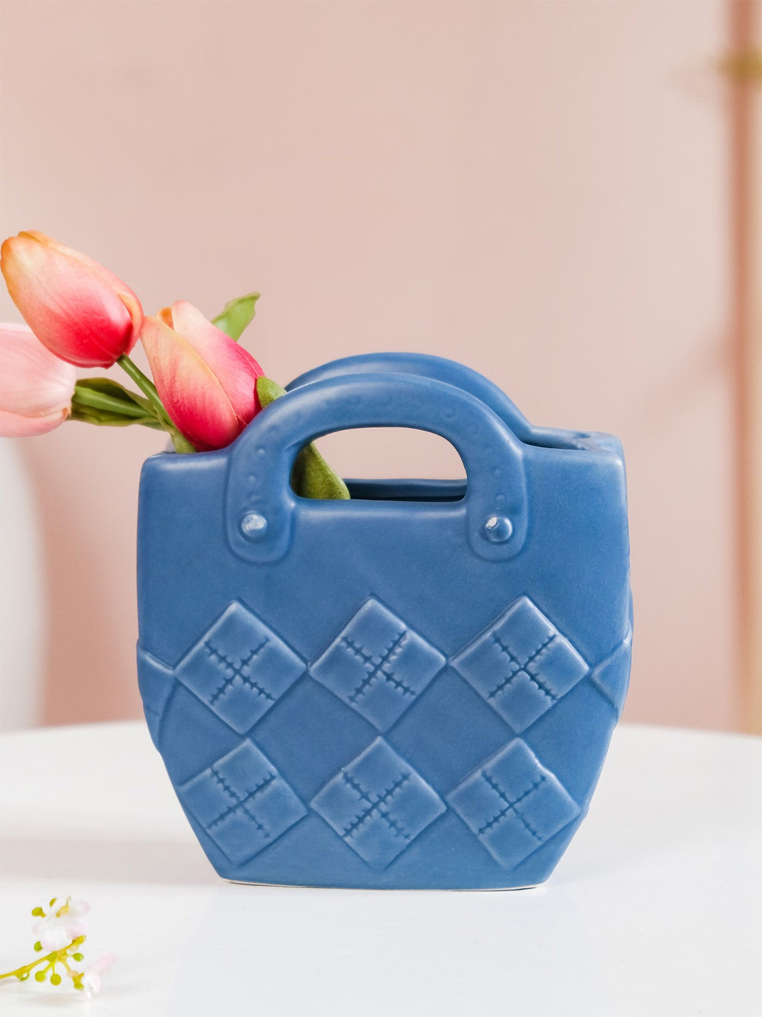 Buy Nestasia Blue Textured Ceramic Mini Vase - Vases for Unisex ...