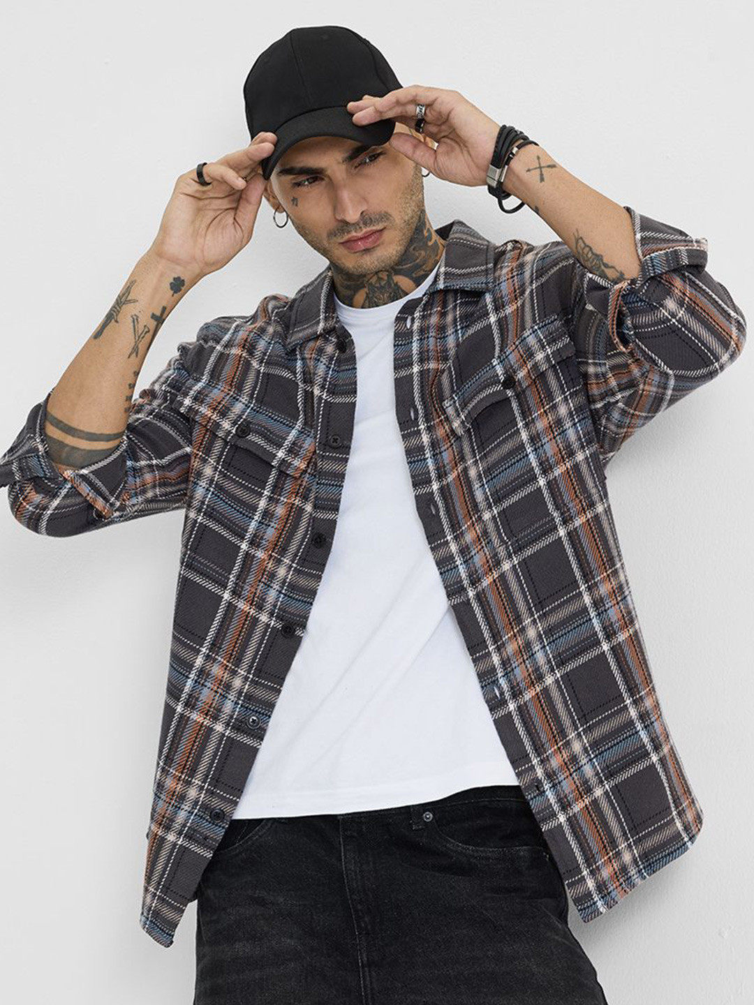 Buy Snitch Men Checked Open Front Jacket - Jackets for Men 31775298 ...