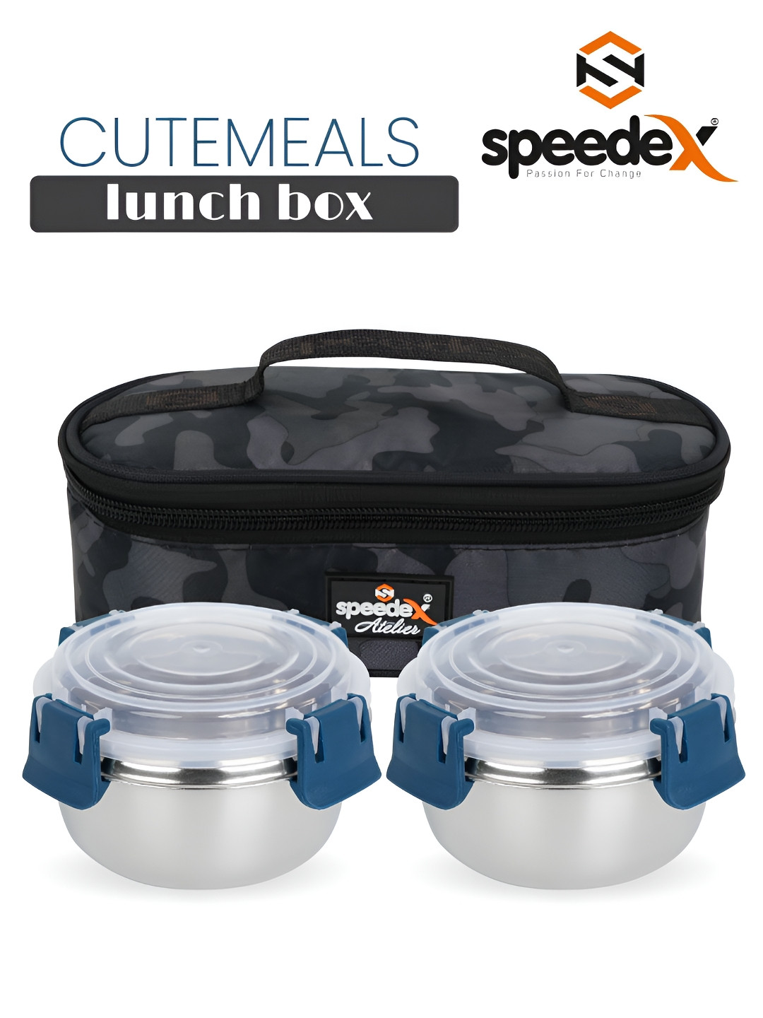 Buy Speedex Blue Stainless Steel Easy To Clean Lunch Box With Bag ...
