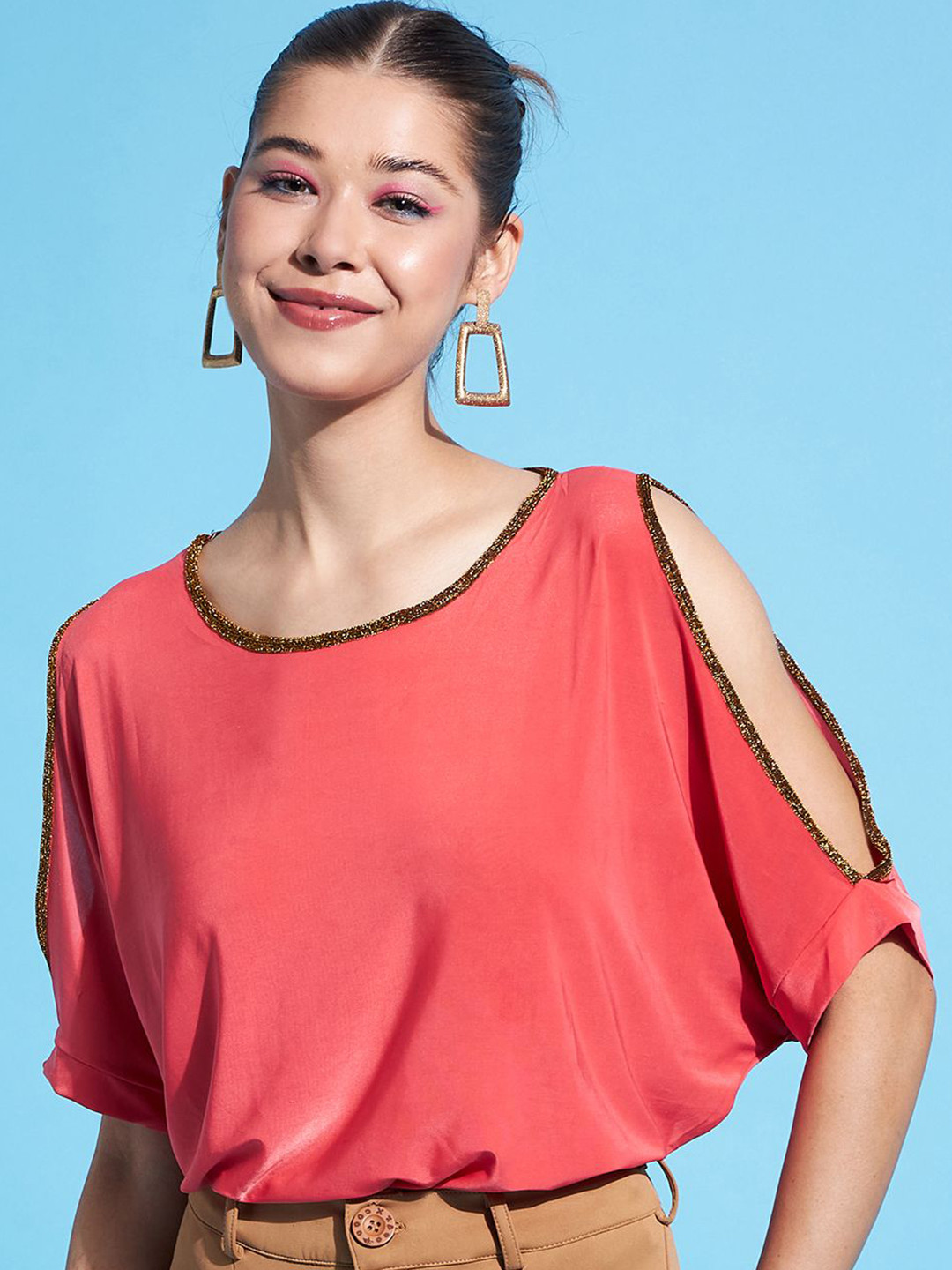 Buy DressBerry Women Round Neck Slit Sleeve Top - Tops for Women ...