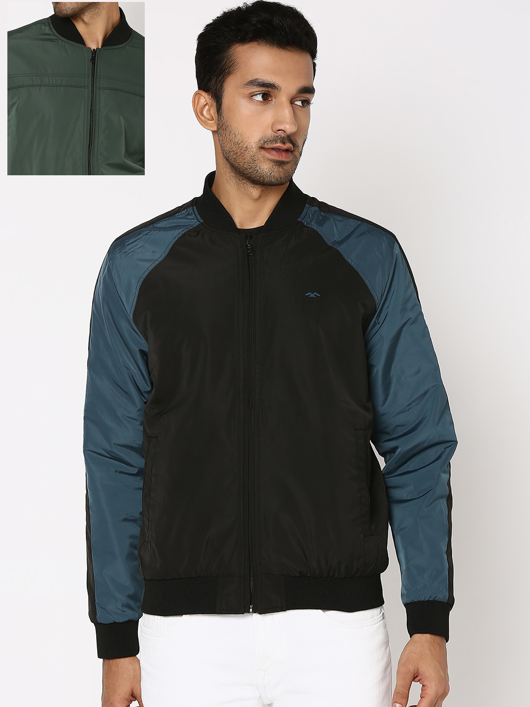 Buy Mufti Colourblocked Reversible Bomber Jacket - Jackets for Men ...