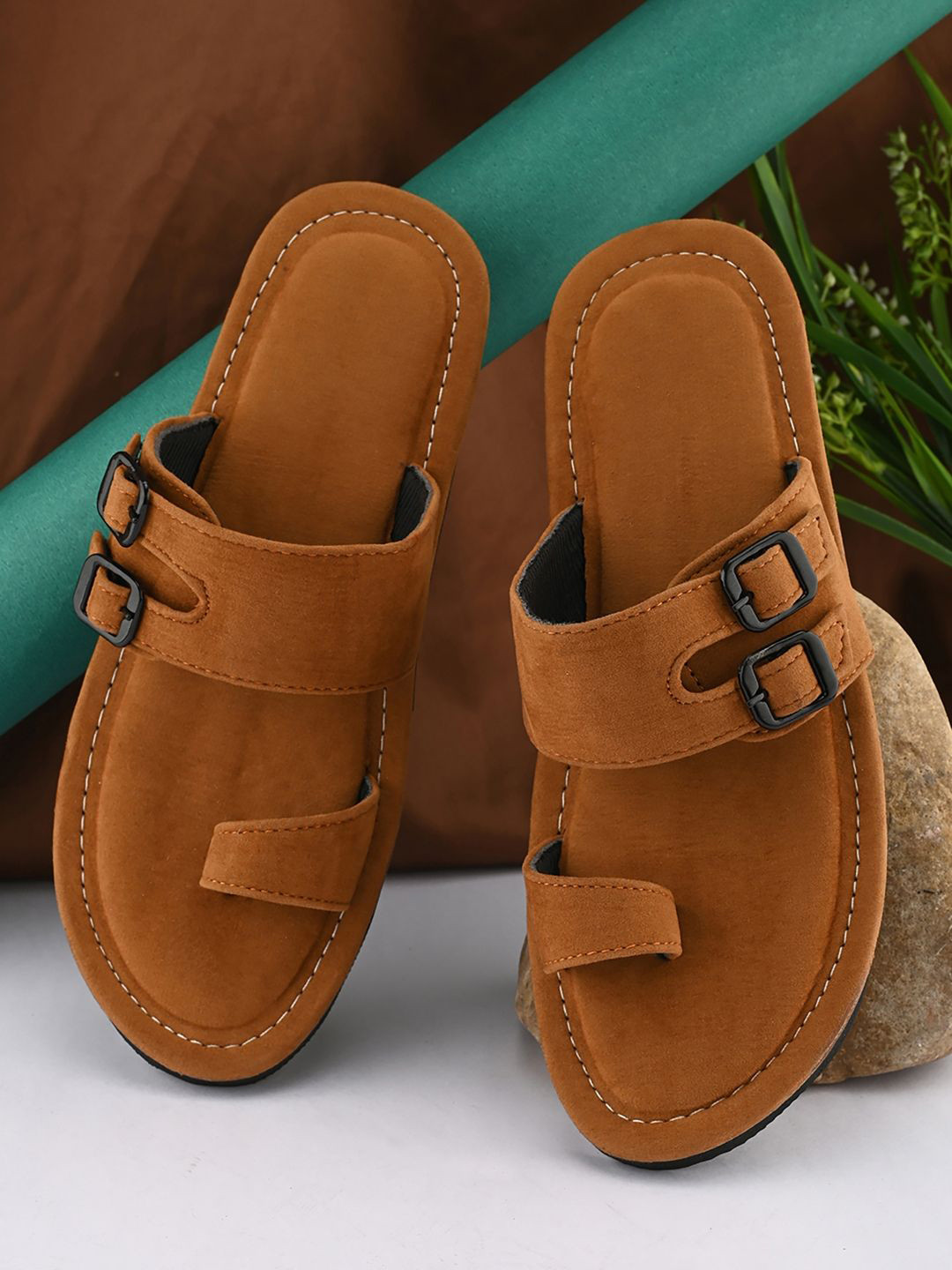 Buy Apratim Men Open Toe Flats With Buckles - Flats for Men 31792038 ...