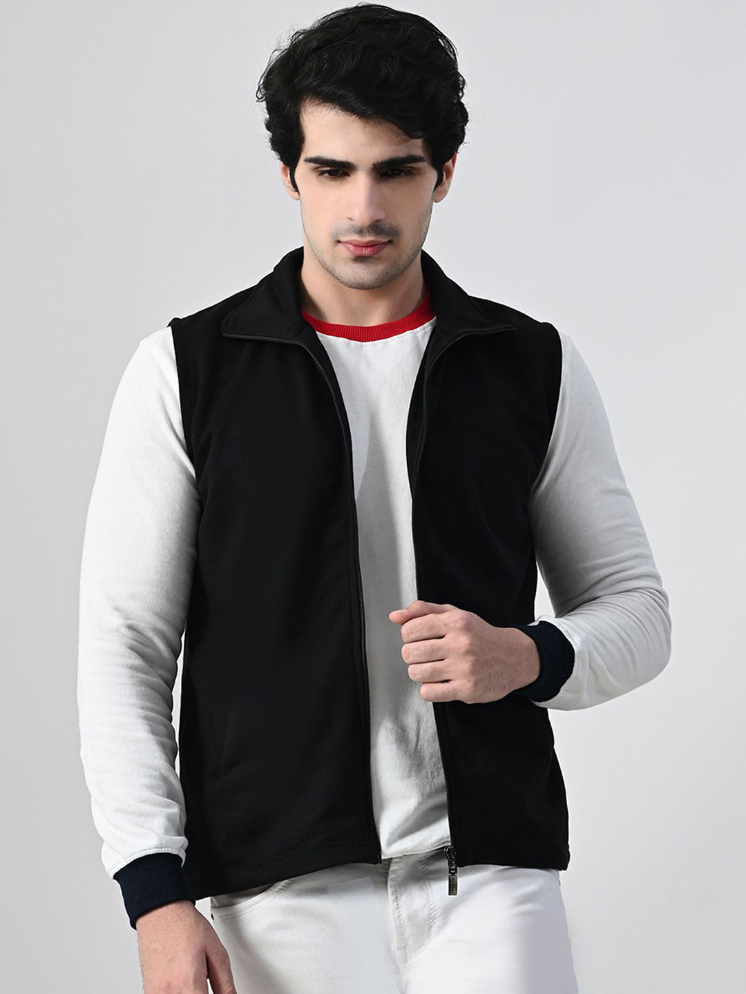 Buy BAESD Men Fleece Lightweight Open Front Jacket - Jackets for Men ...