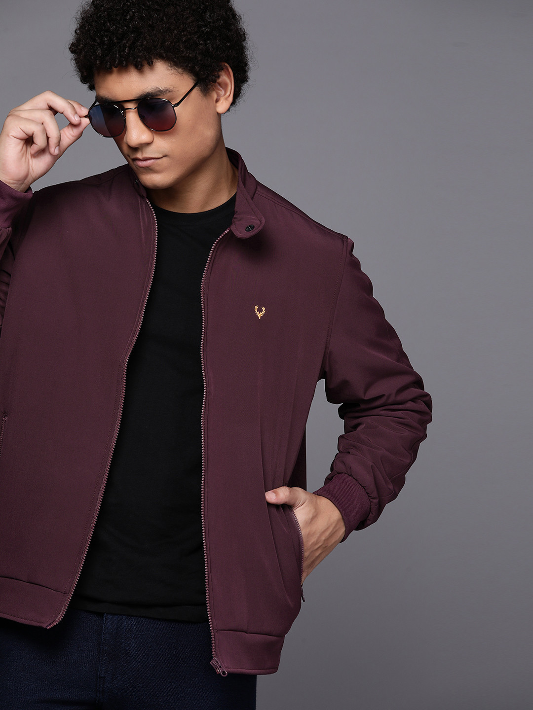 Buy Allen Solly Men Burgundy Padded Jacket - Jackets for Men 20360212 ...