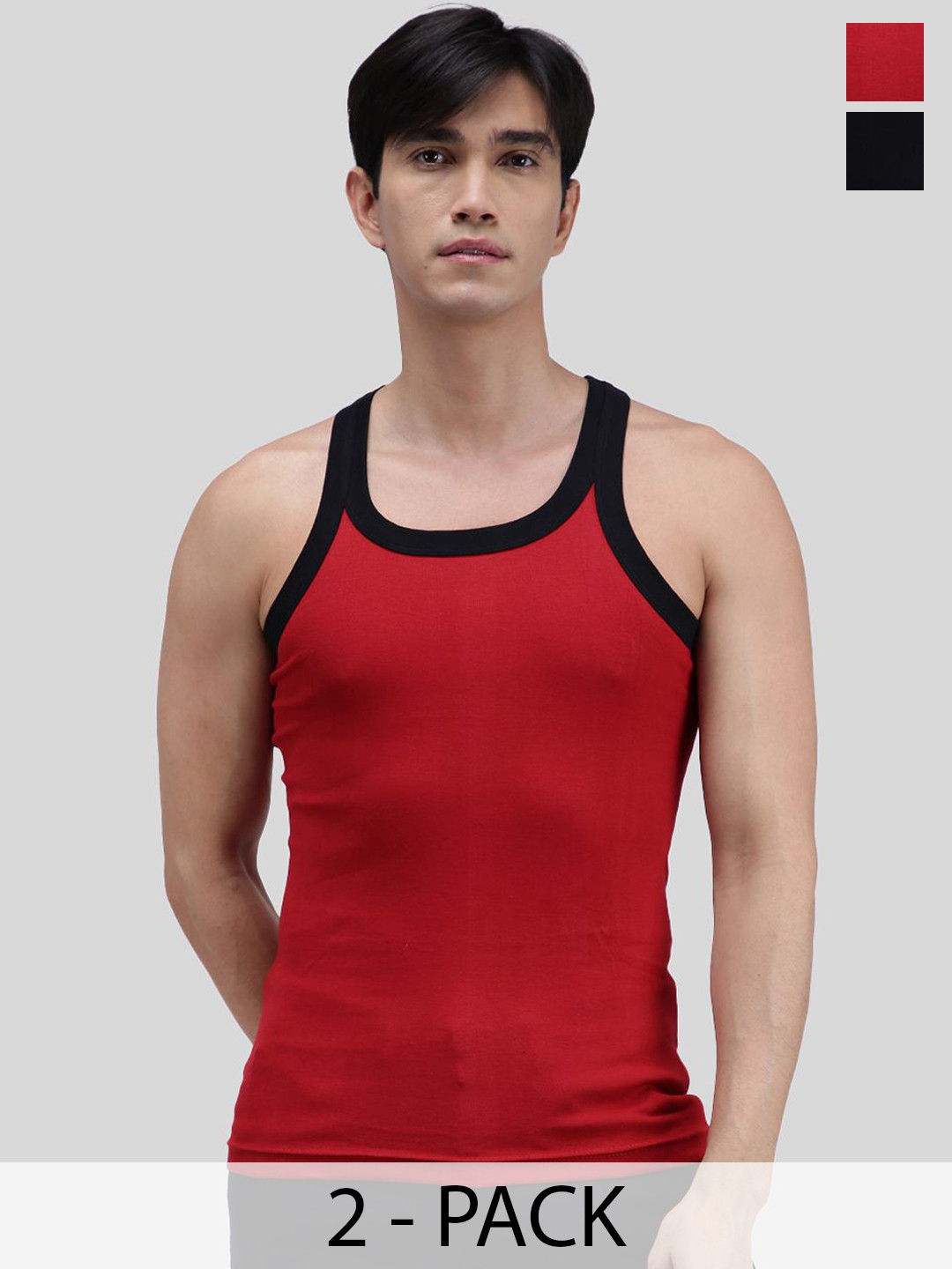 Buy AMUL COMFY Pack Of 2 Cotton Gym Innerwear Vests AC GVEST MULTI XS ...
