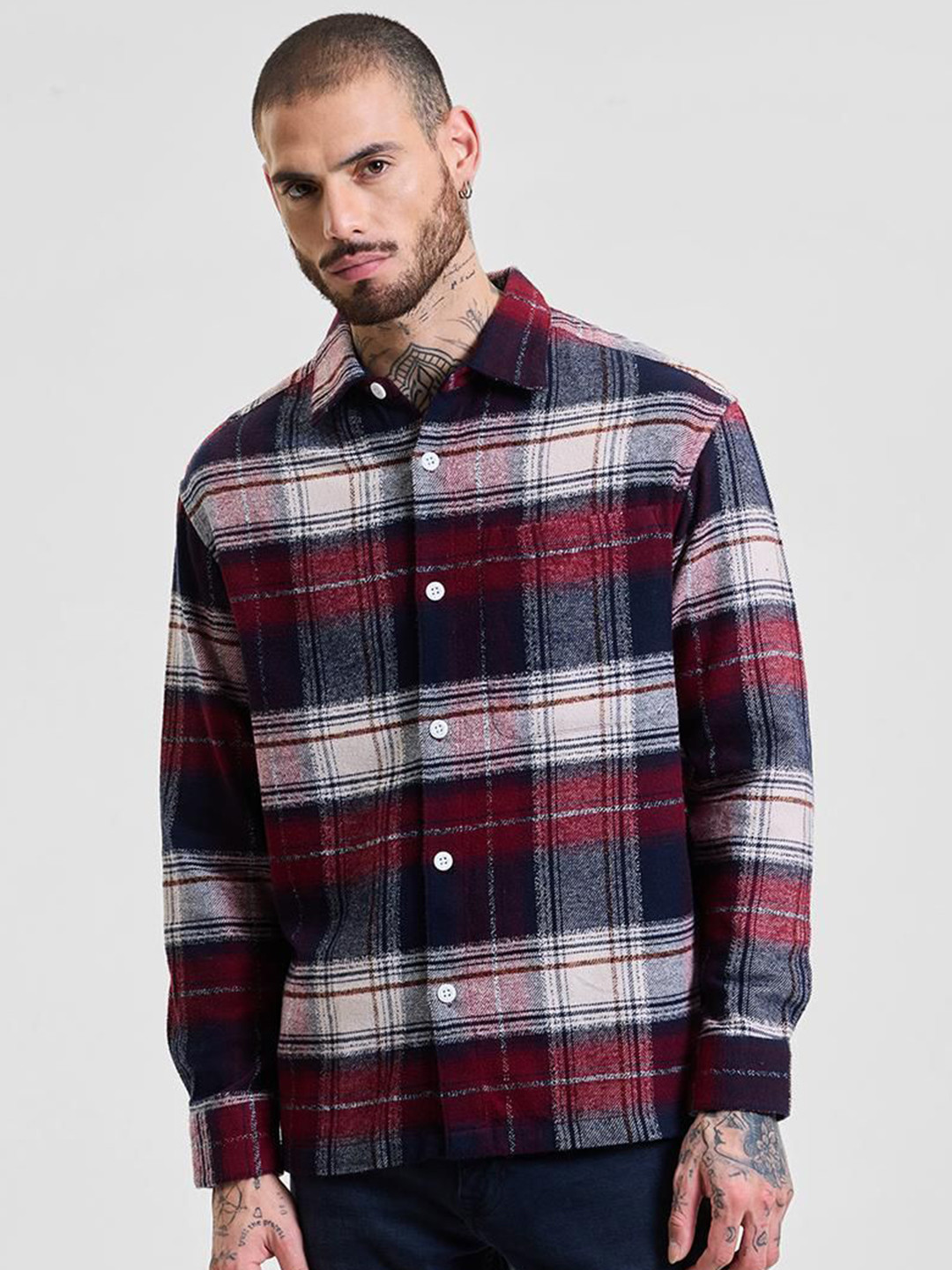 Buy Snitch Men Checked Open Front Jacket - Jackets for Men 31786280 ...