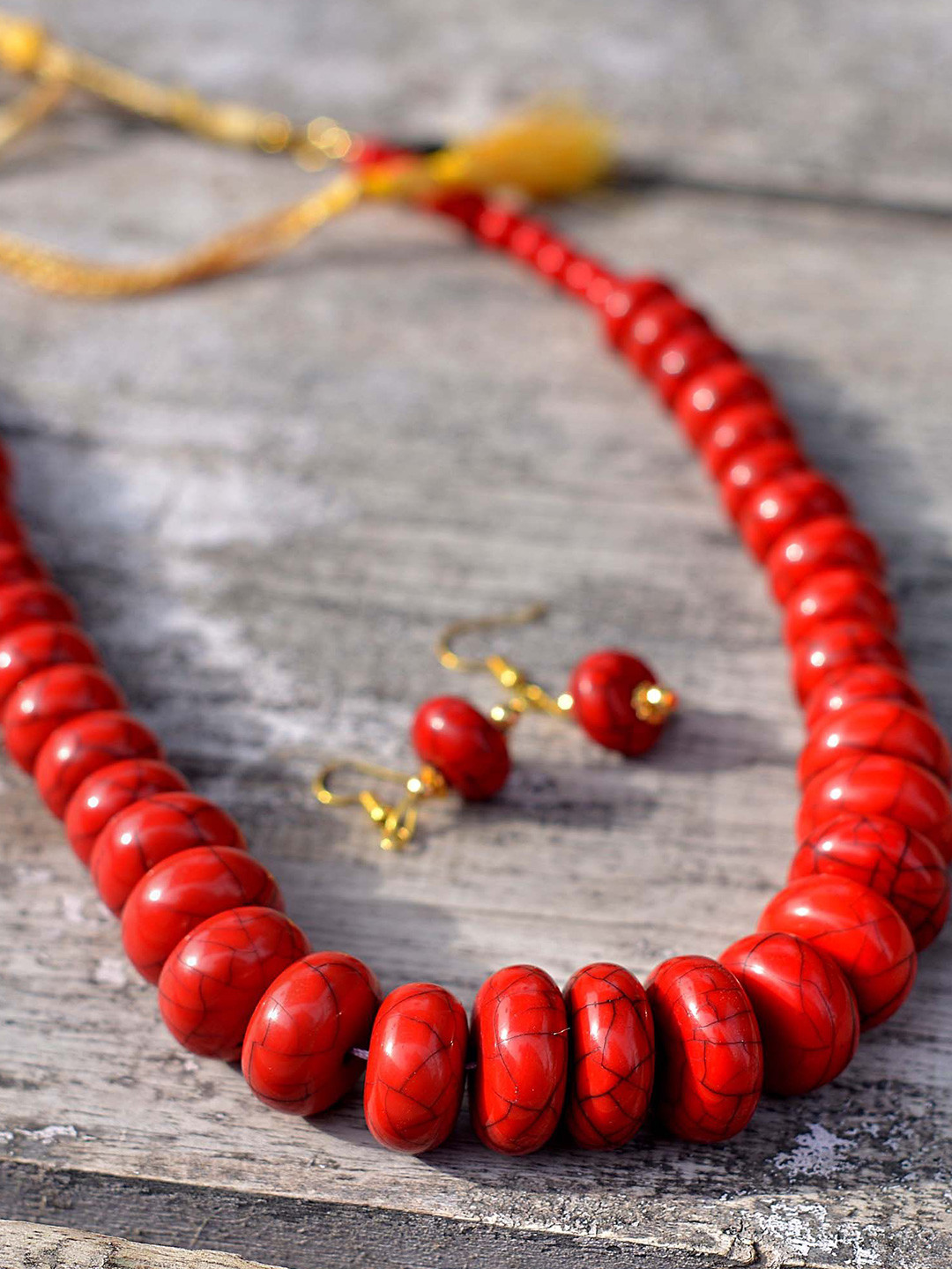 Buy MEMOIR Brass Plated Rondell Beaded Jewellery Set - Jewellery Set ...