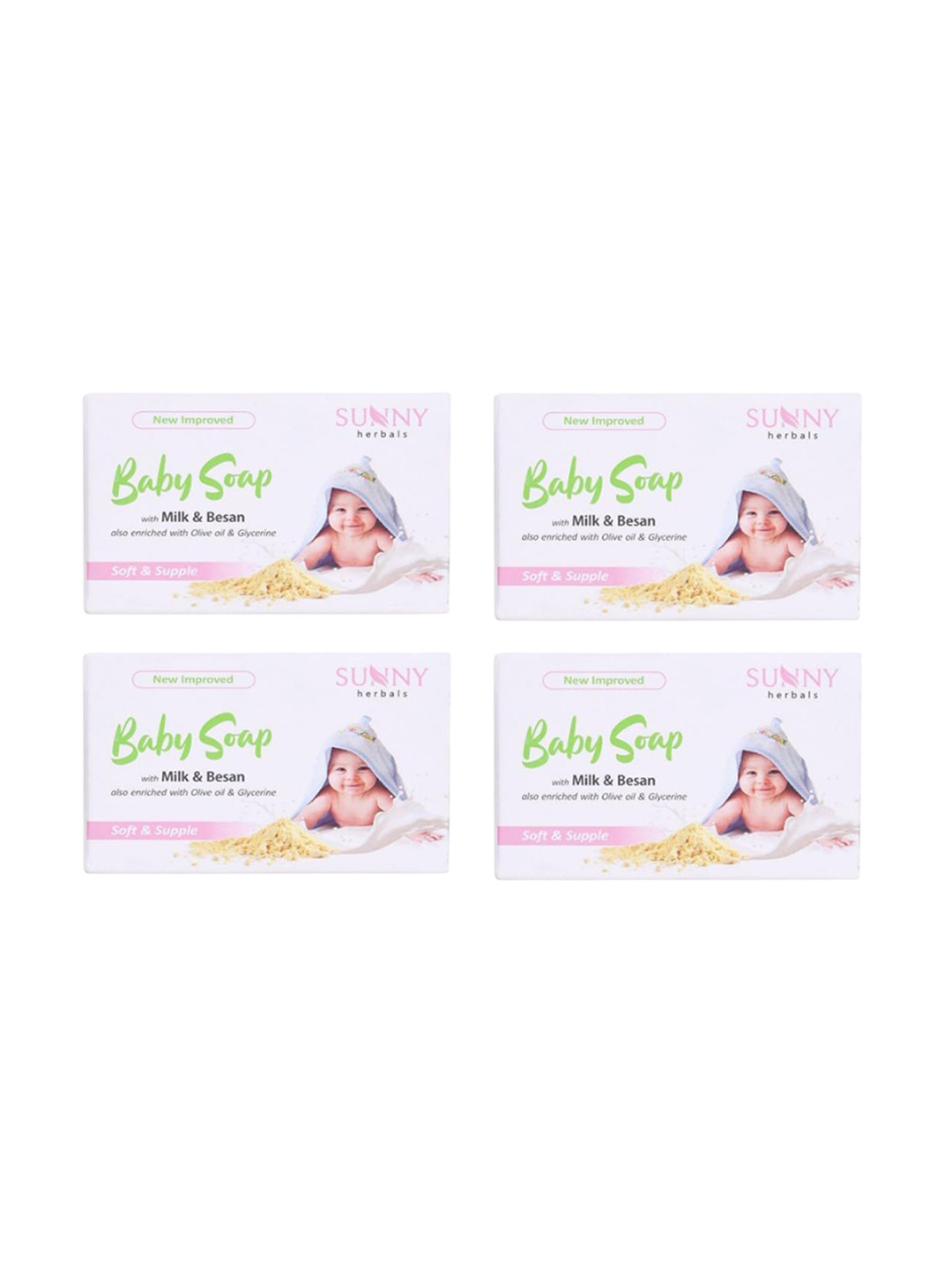Buy SUNNY HERBALS Set Of 4 Baby Soap With Milk & Besan 75 G Each - Baby ...