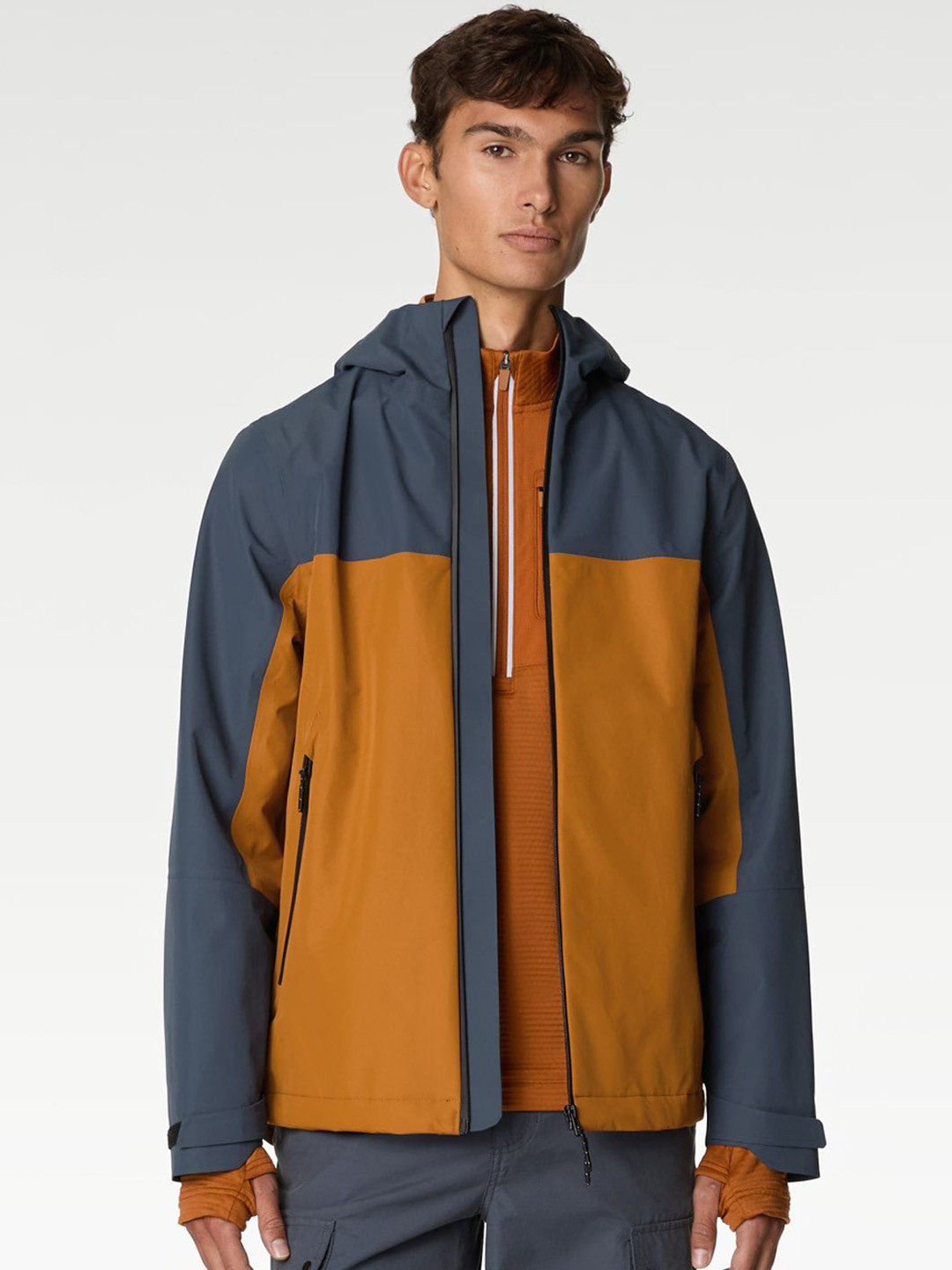 Buy Marks & Spencer Men Colourblocked Polyester Crop Sporty Jacket ...