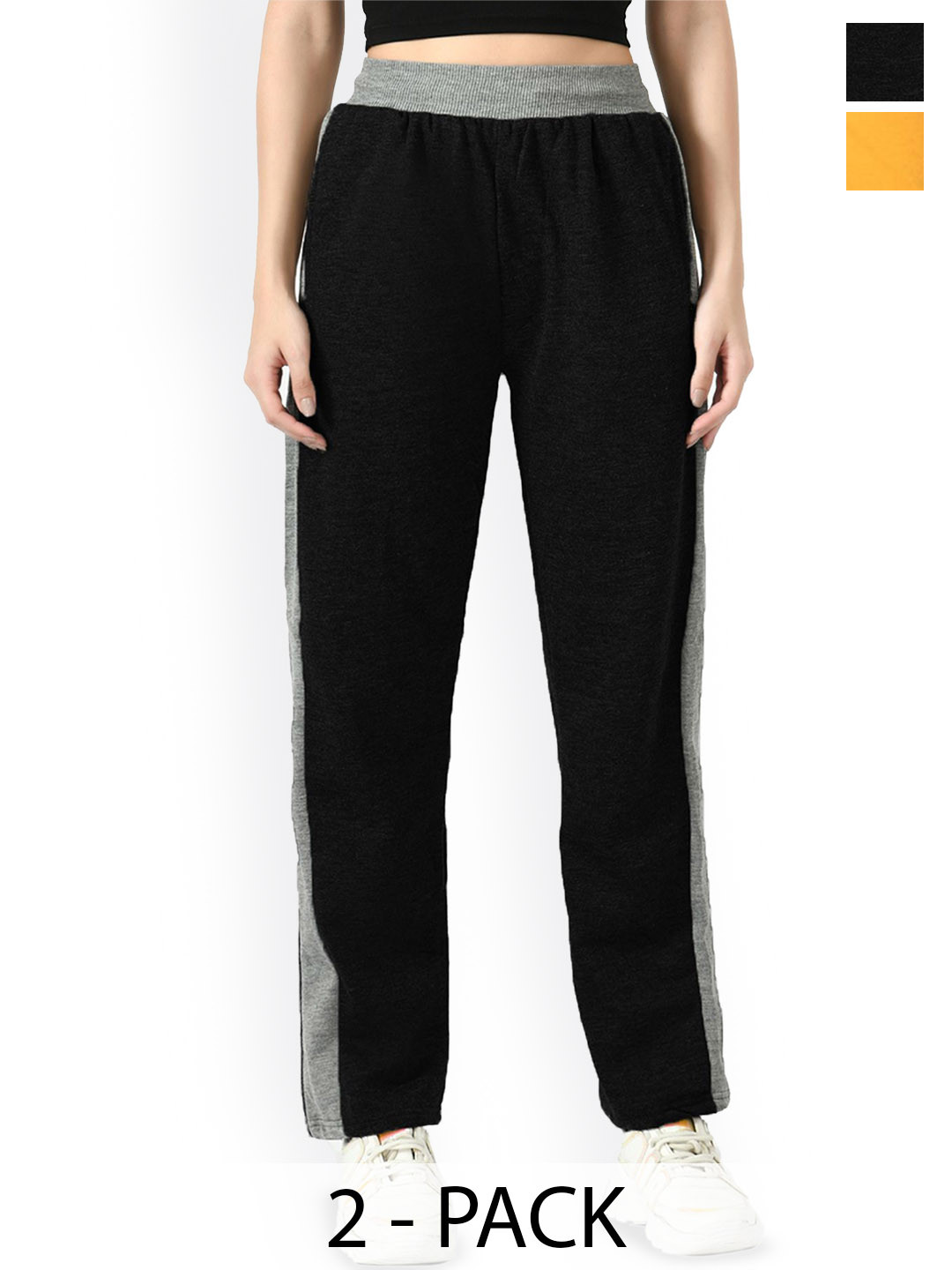 Buy BAESD Women Pack Of 2 Side Patta Winter Track Pants - Track Pants ...