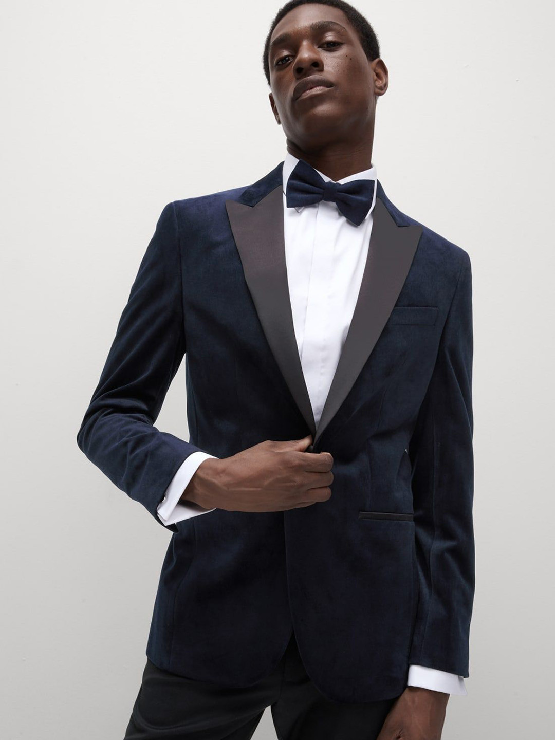 Buy Marks & Spencer Peaked Lapel Collar Slim Fit Single Breasted Formal ...