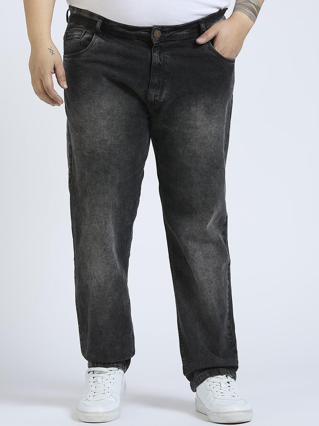 Buy HJ HASASI Men Plus Size Cotton High Rise Heavy Fade Stretchable ...