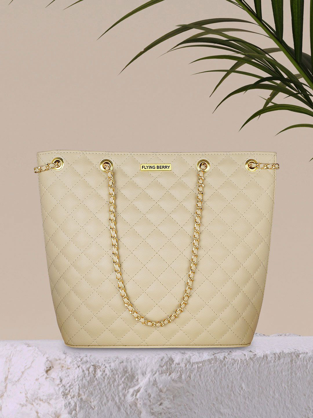 Buy FLYING BERRY Checked PU Structured Shoulder Bag With Quilted ...