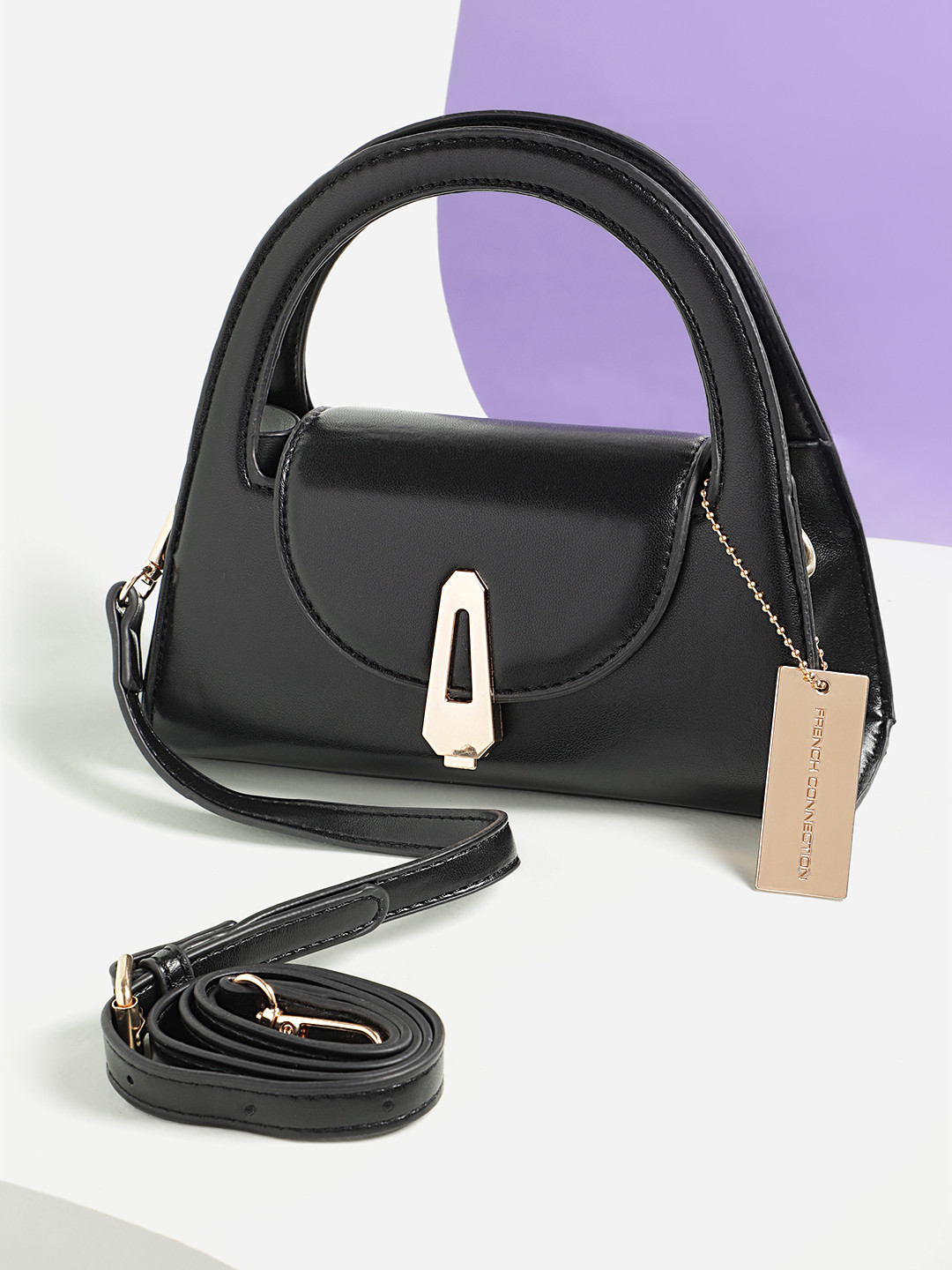 Buy French Connection Handheld Bag With Detachable Sling Strap ...