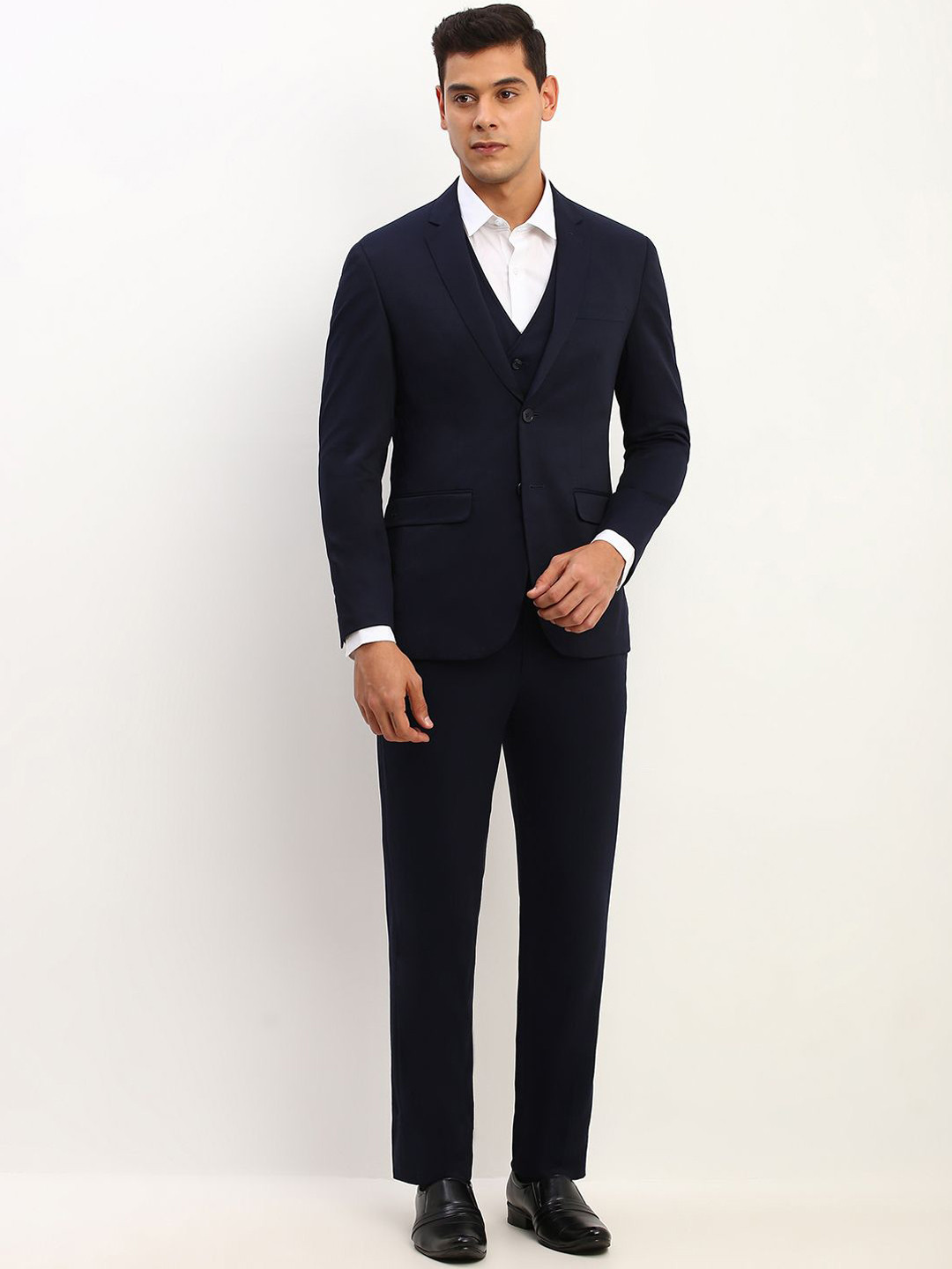 Buy Allen Solly Men Slim Fit Single Breasted Three Piece Suits - Suits ...