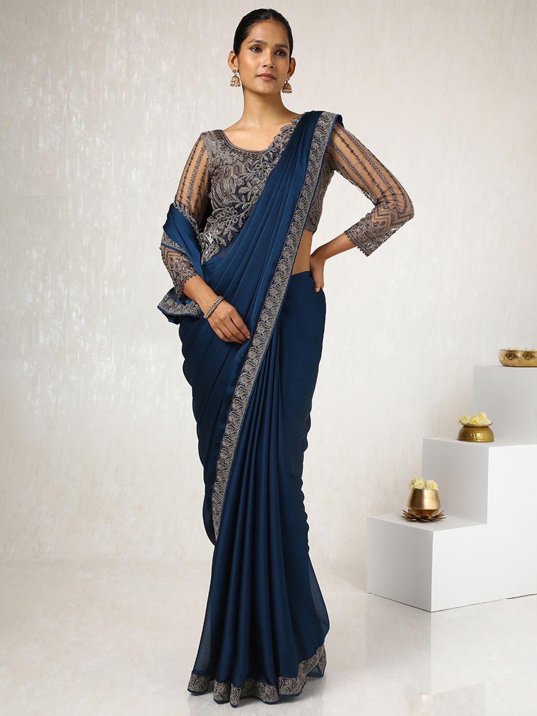 Buy Soch Embellished Sequinned Pure Chiffon Festive Saree - Sarees for ...