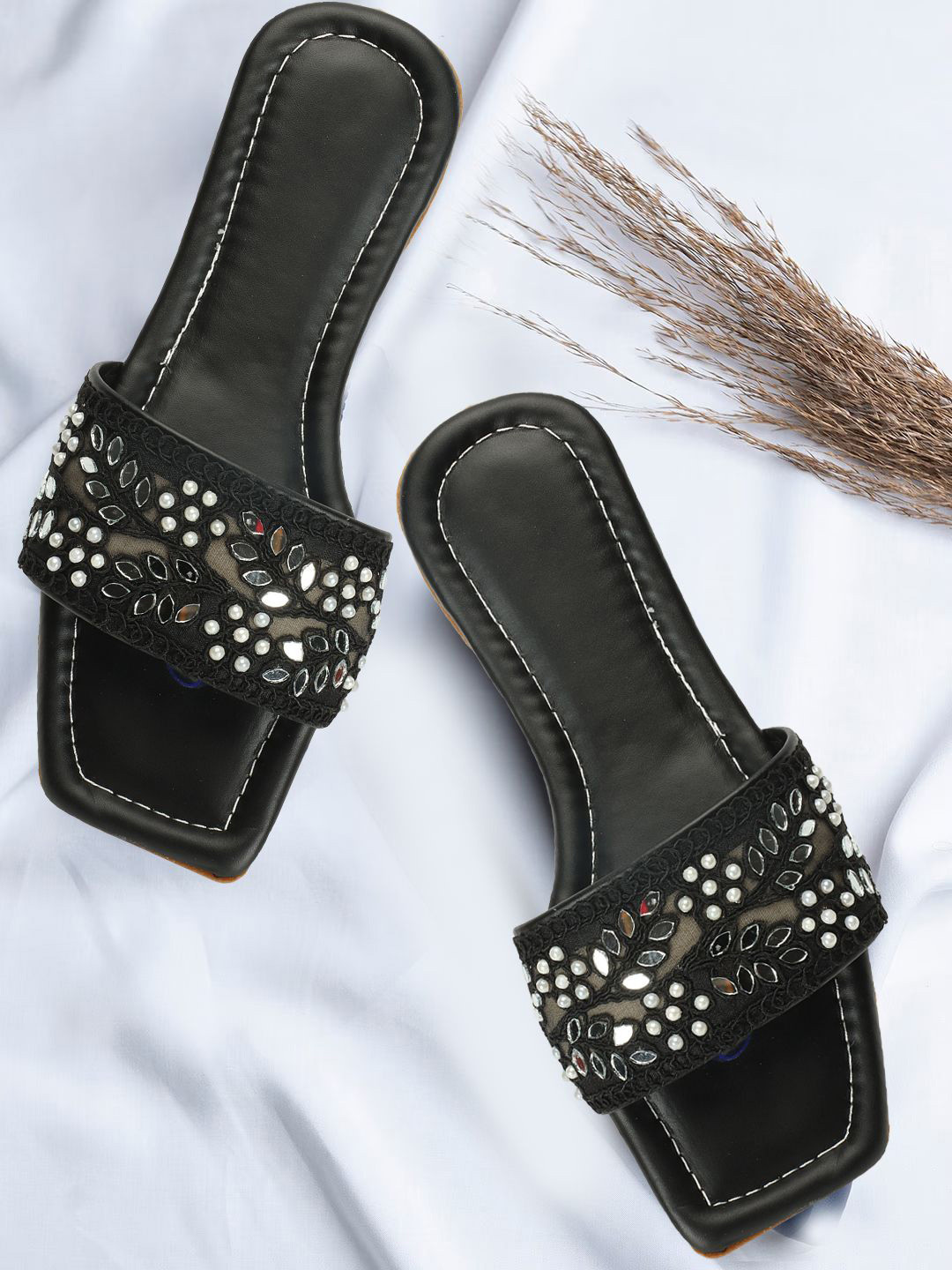 Buy Bam Bam Women Embellished Open Toe Flats - Flats for Women 31559919 ...