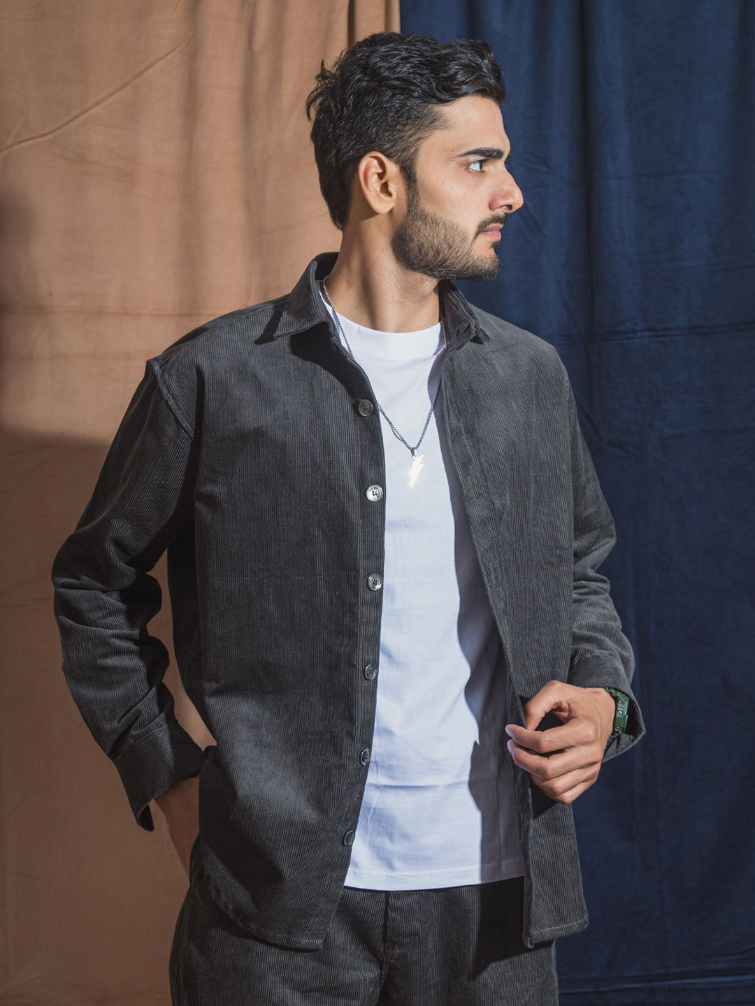 Buy JAVINISHKA Men Corduroy Self Design Relaxed Fit Shacket - Shackets ...