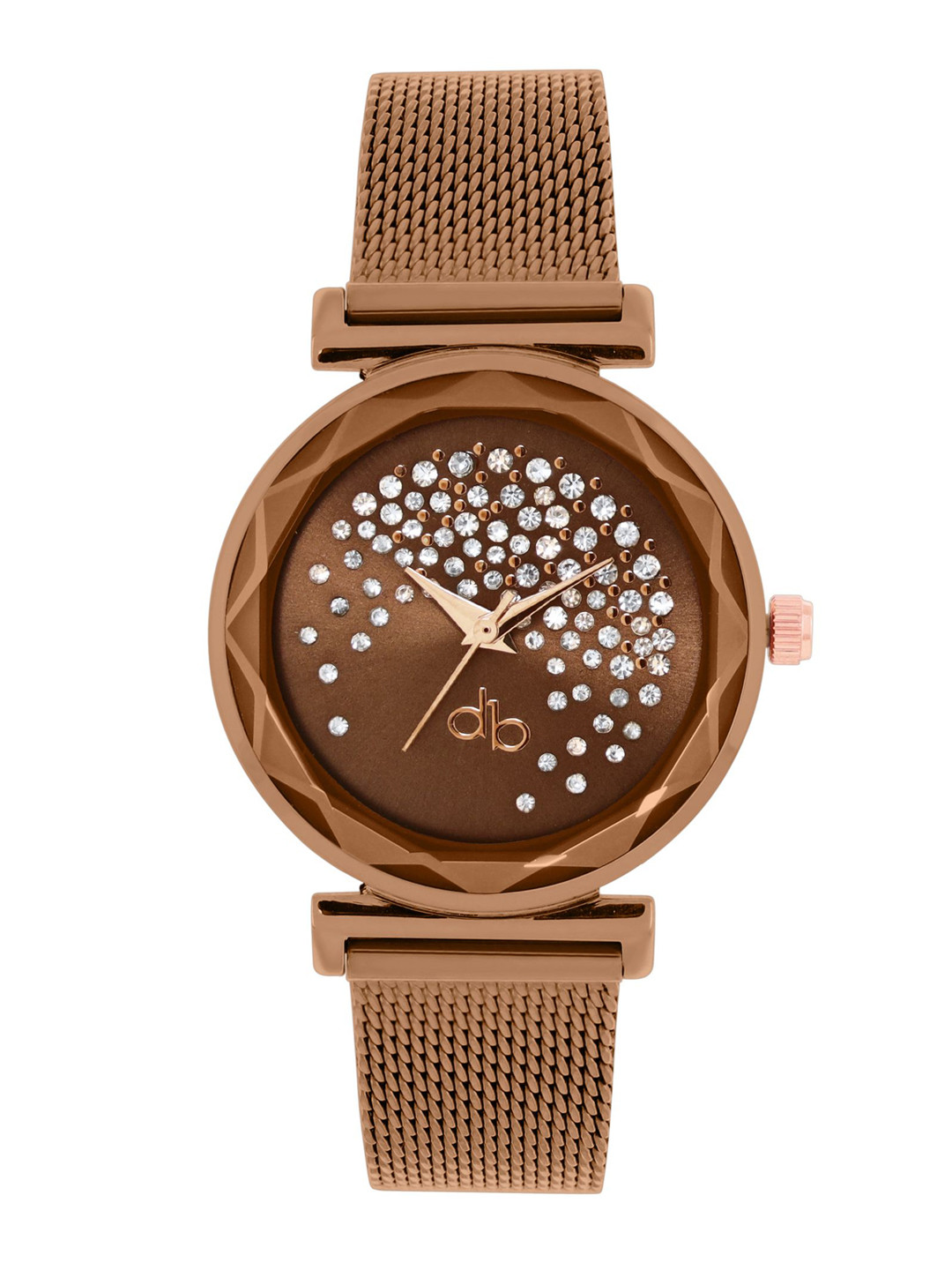 Buy DressBerry Women Brass Embellished Dial & Straps Analogue Watch ...