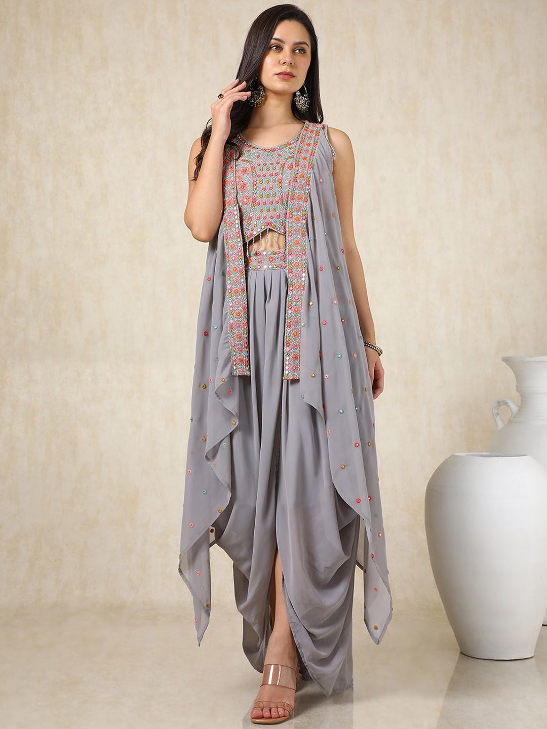 Buy Soch Embroidered Top & Trousers With Cape - Co Ords for Women ...