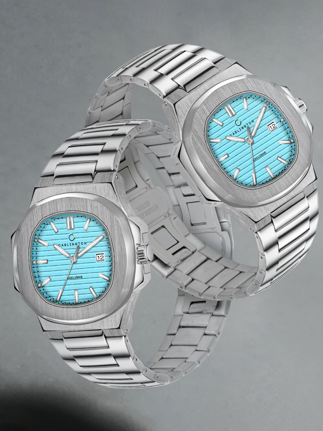 Buy CARLINGTON Men Dial & Stainless Steel Straps Analogue Watch ...