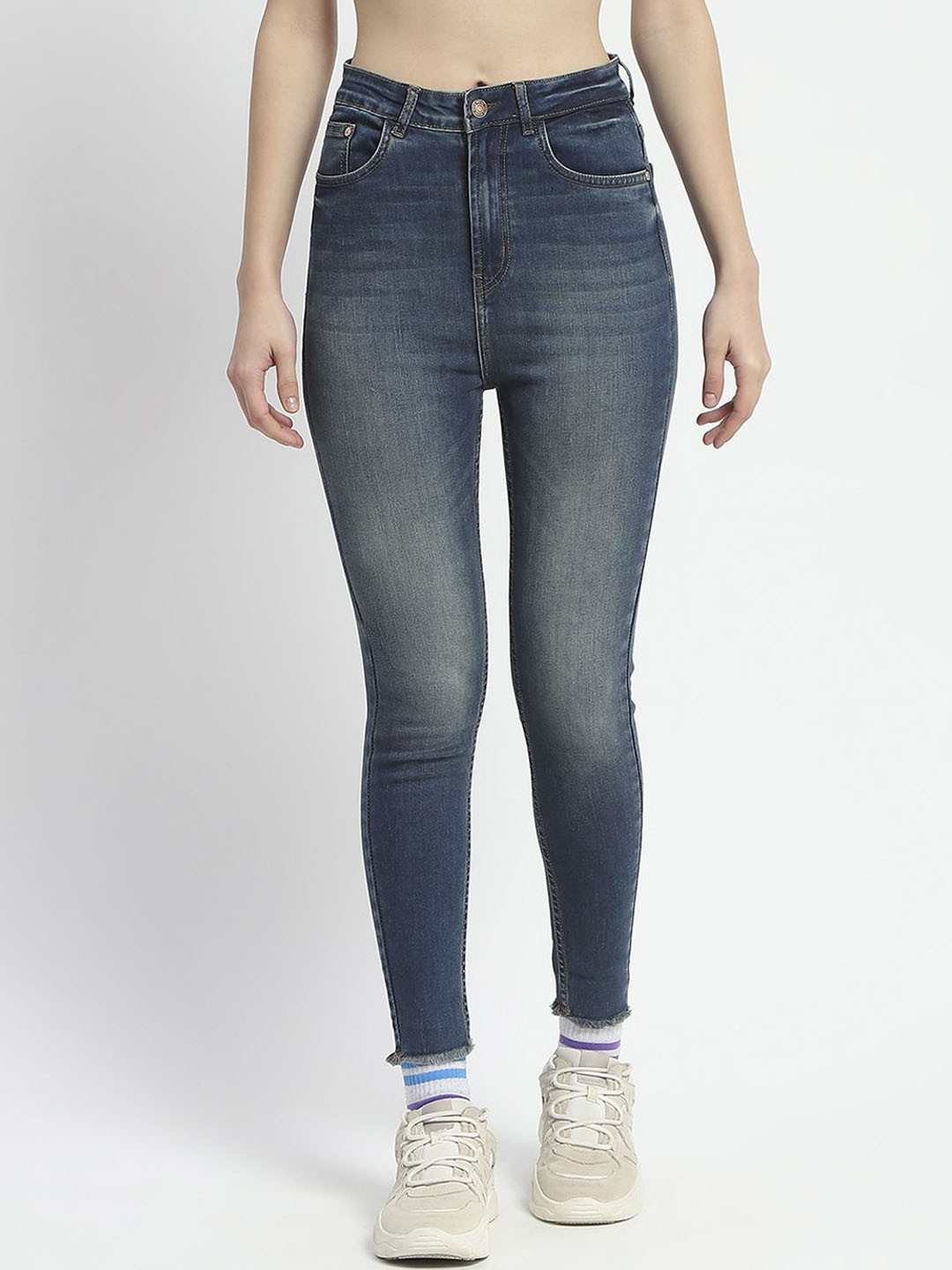 Buy Madame Women Skinny Fit High Rise Heavy Fade Jeans - Jeans for ...