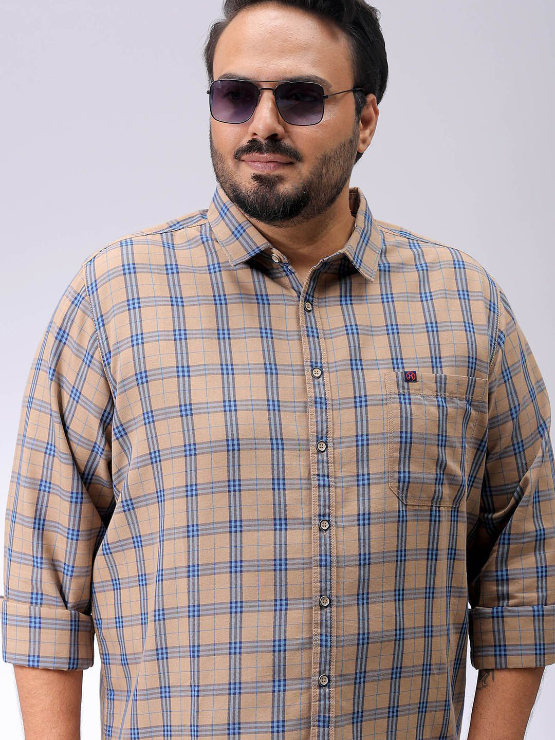 Buy Hardsoda By The Indian Garage Co Men Plus Size Windowpane Checks ...