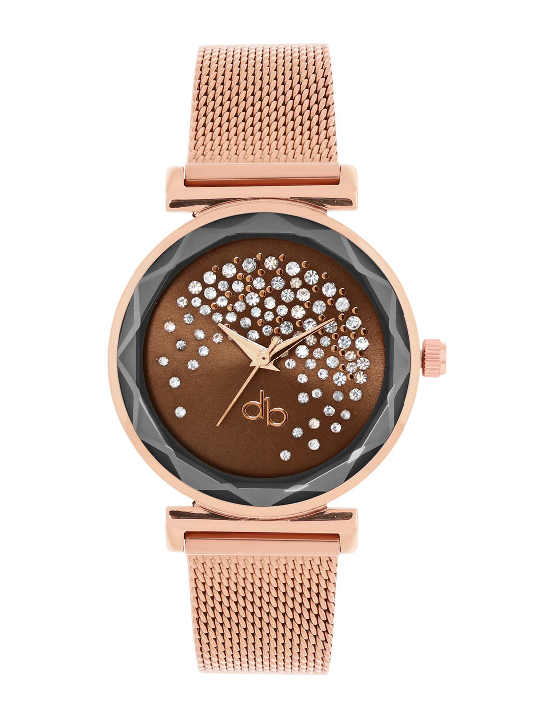 Buy DressBerry Women Brass Embellished Dial & Straps Analogue Watch ...