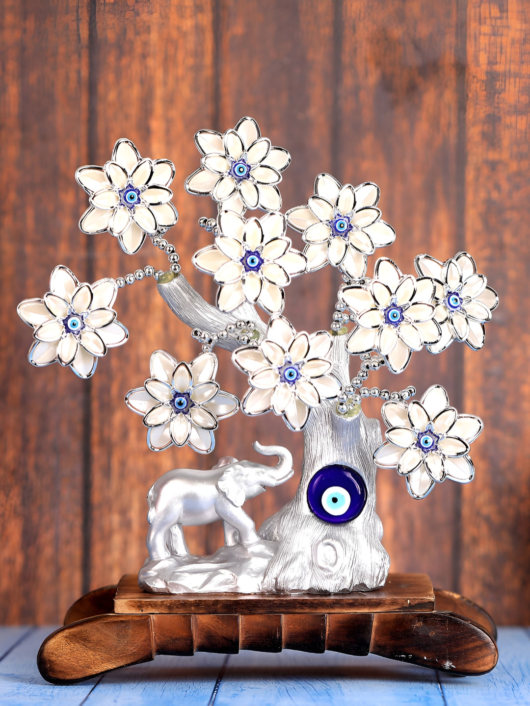 Buy FOLIYAJ Silver Toned Figurine Showpiece - Showpieces for Unisex ...