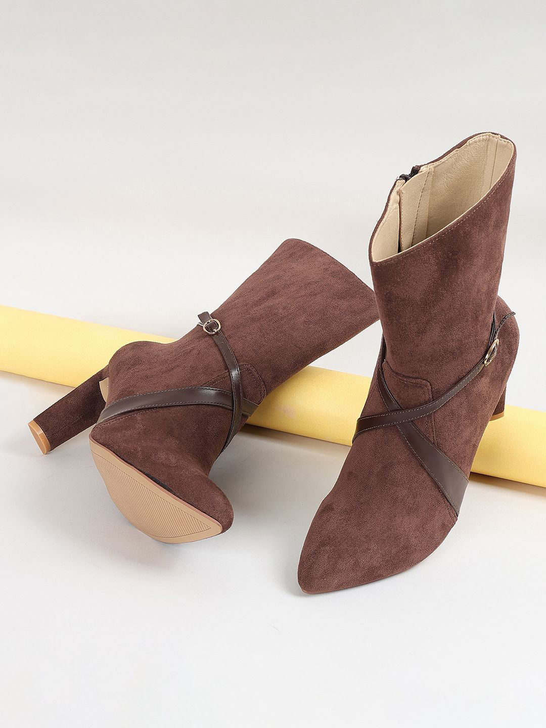 Buy Ginger By Lifestyle Women Slim Heel High Top Regular Boots - Boots ...