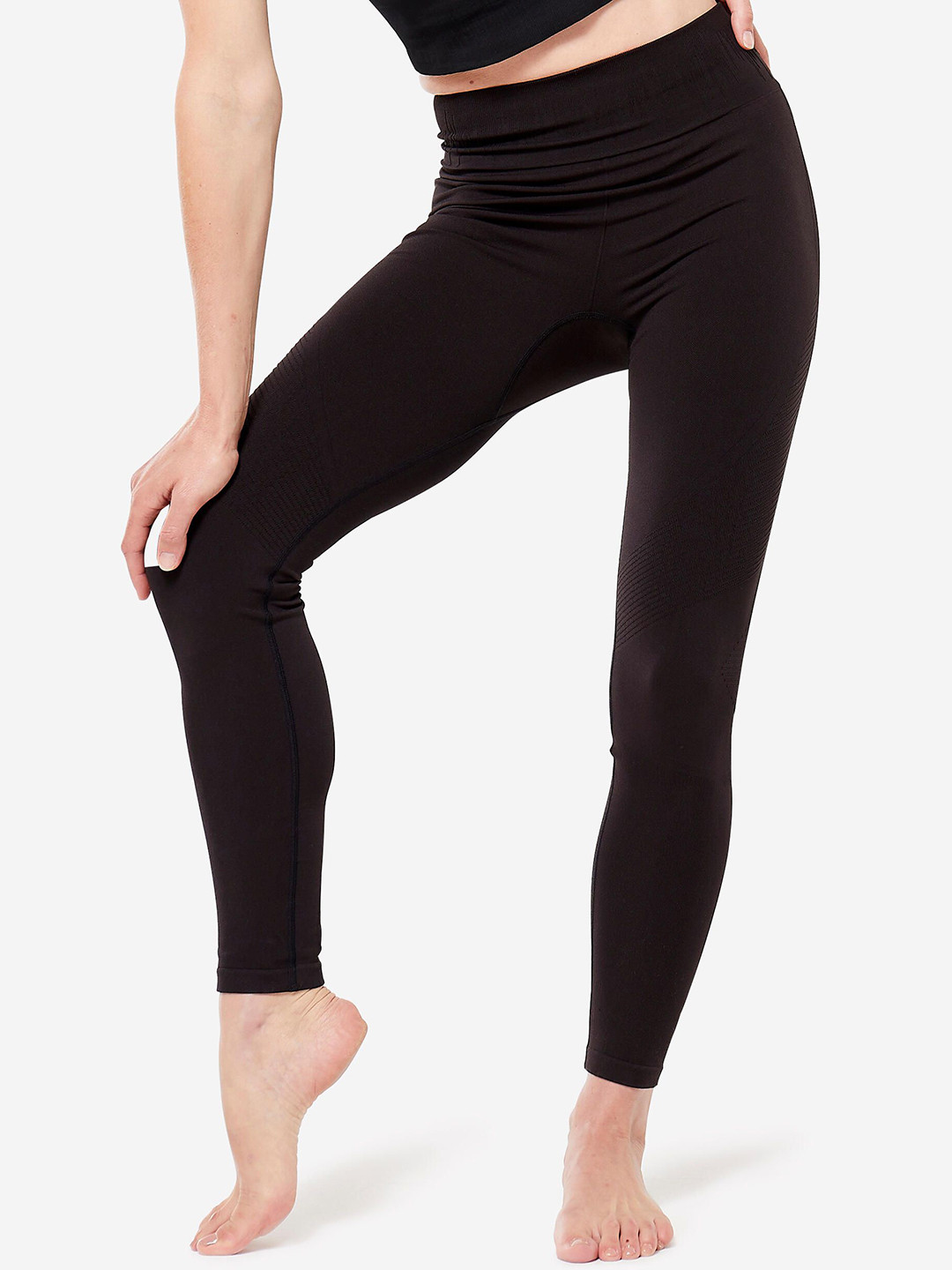 Buy Domyos By Decathlon Women Relaxed Fit Mid Rise Ankle Length Tights ...