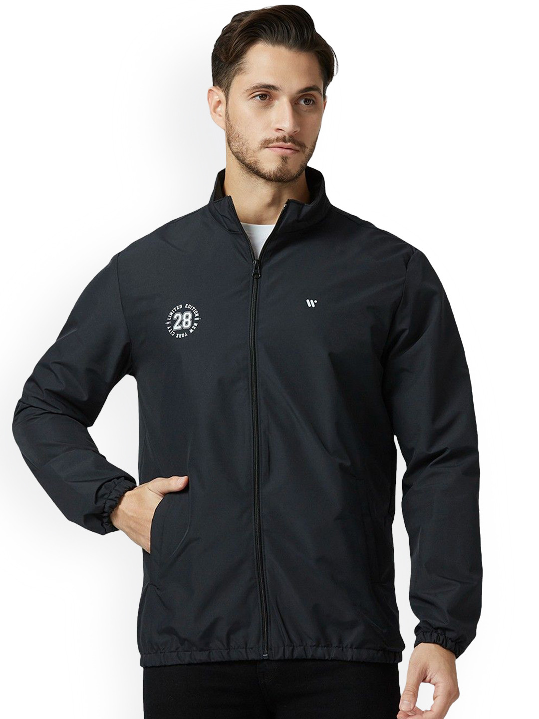 Buy Zeel Men Typography Detail Windcheater Sporty Jacket - Jackets for ...