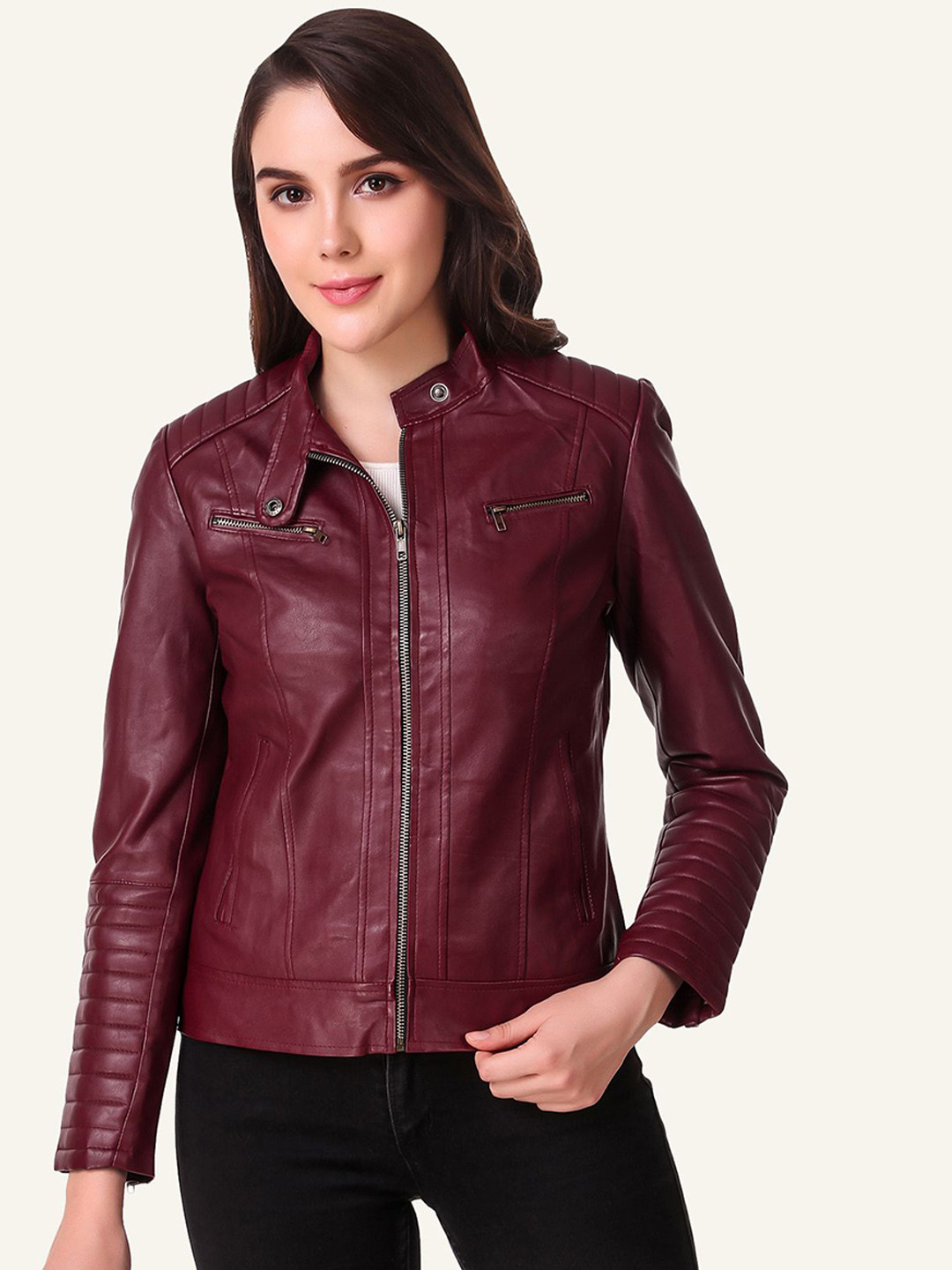 Buy Leather Retail Women Biker Jacket - Jackets for Women 31584849 | Myntra