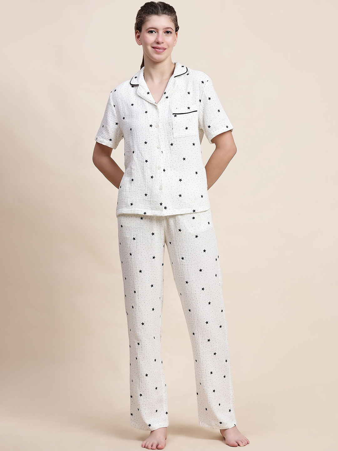 Buy BStories Women Printed Pure Cotton Night Suit - Night Suits for ...