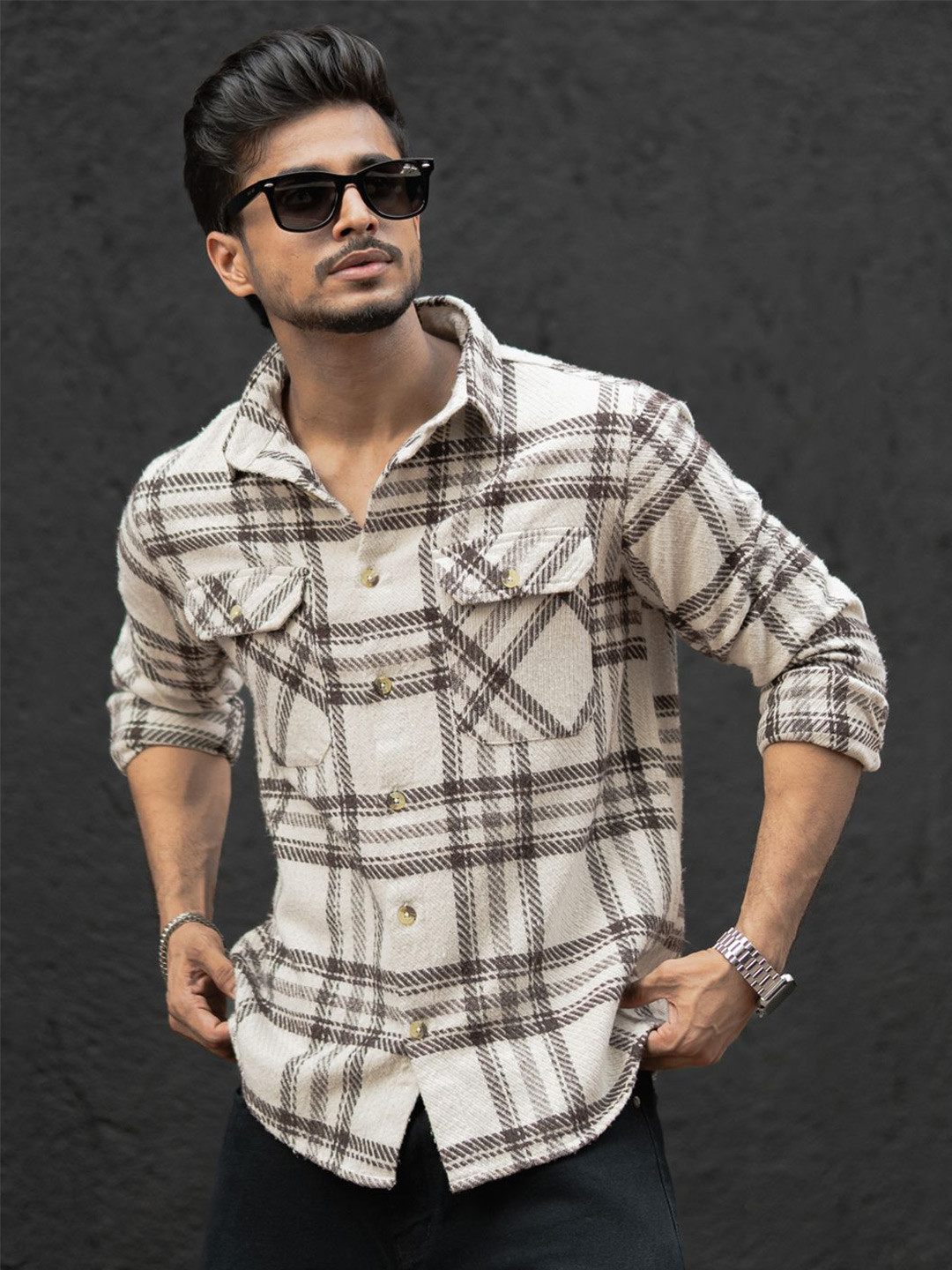 Buy Powerlook Men Tartan Checked Regular Fit Casual Shirt - Shirts for ...