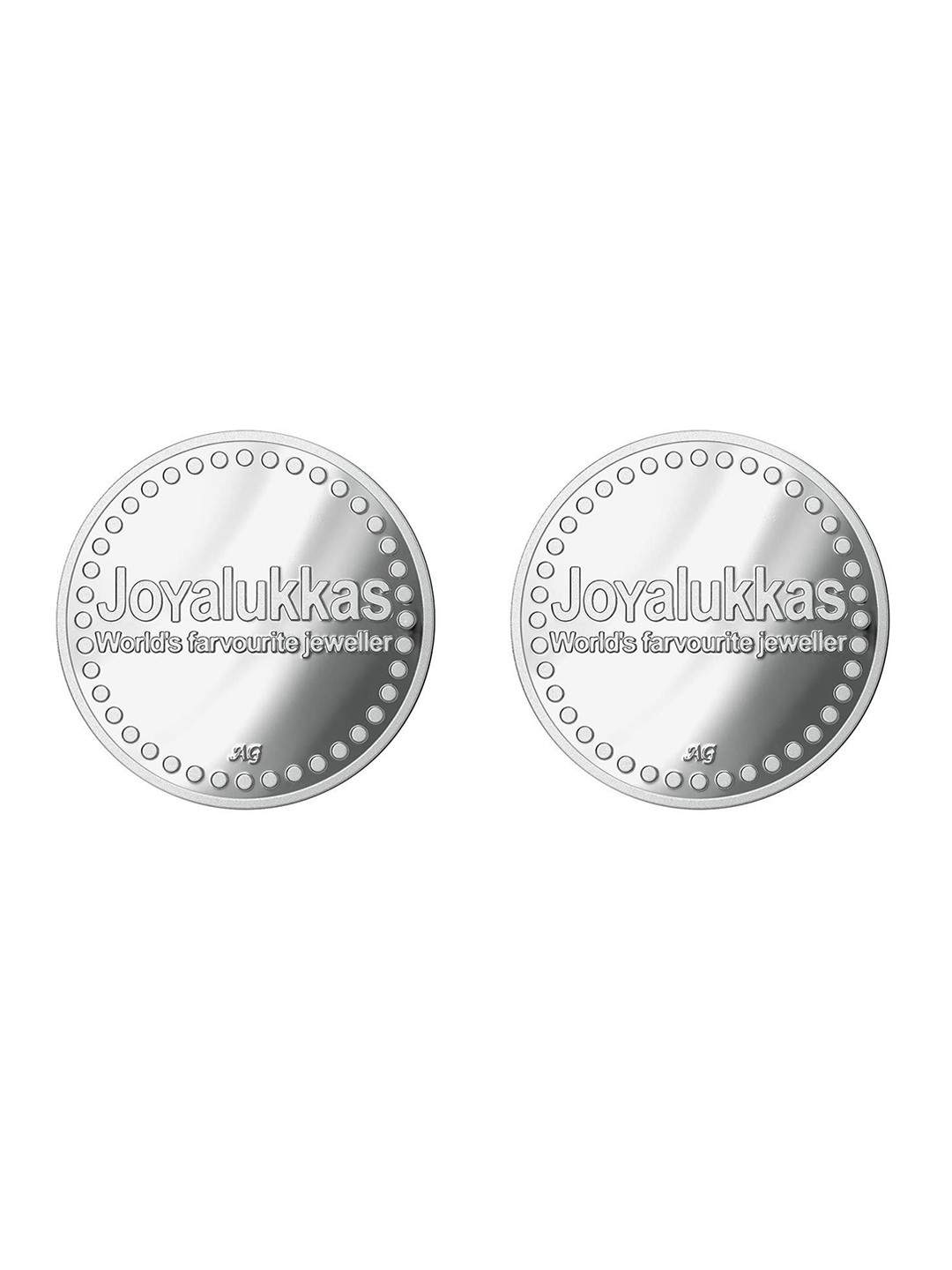 Buy Joyalukkas 999 Purity Set Of 2 Round Shaped Coin 20gm - Silver ...