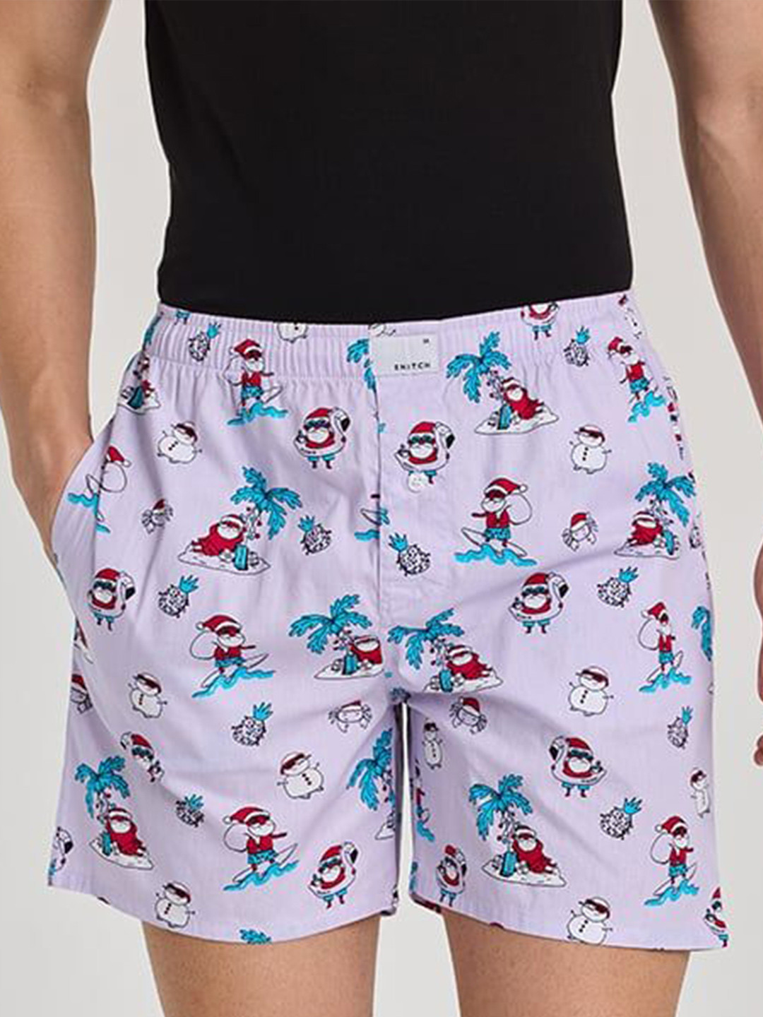 Buy Snitch Men Printed Cotton Boxers 4MSBX9245 02 L - Boxers for Men ...