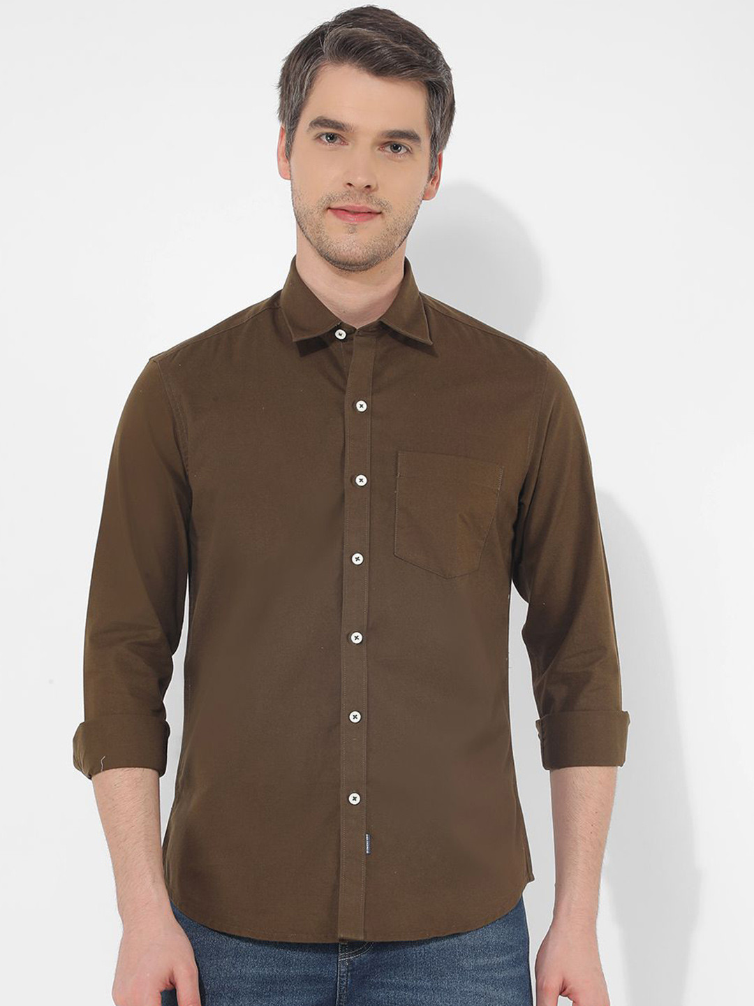 Buy Numero Uno Men Cutaway Collar Solid Cotton Slim Fit Casual Shirt ...