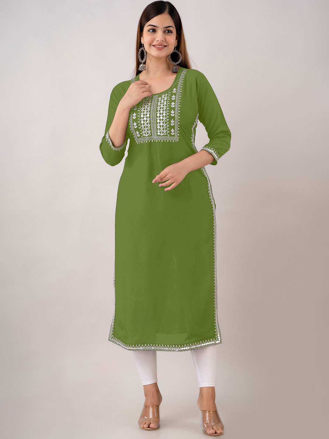Buy Zeenat Libas Floral Embroidered Regular Straight Kurta - Kurtas for Women 31279024 | Myntra