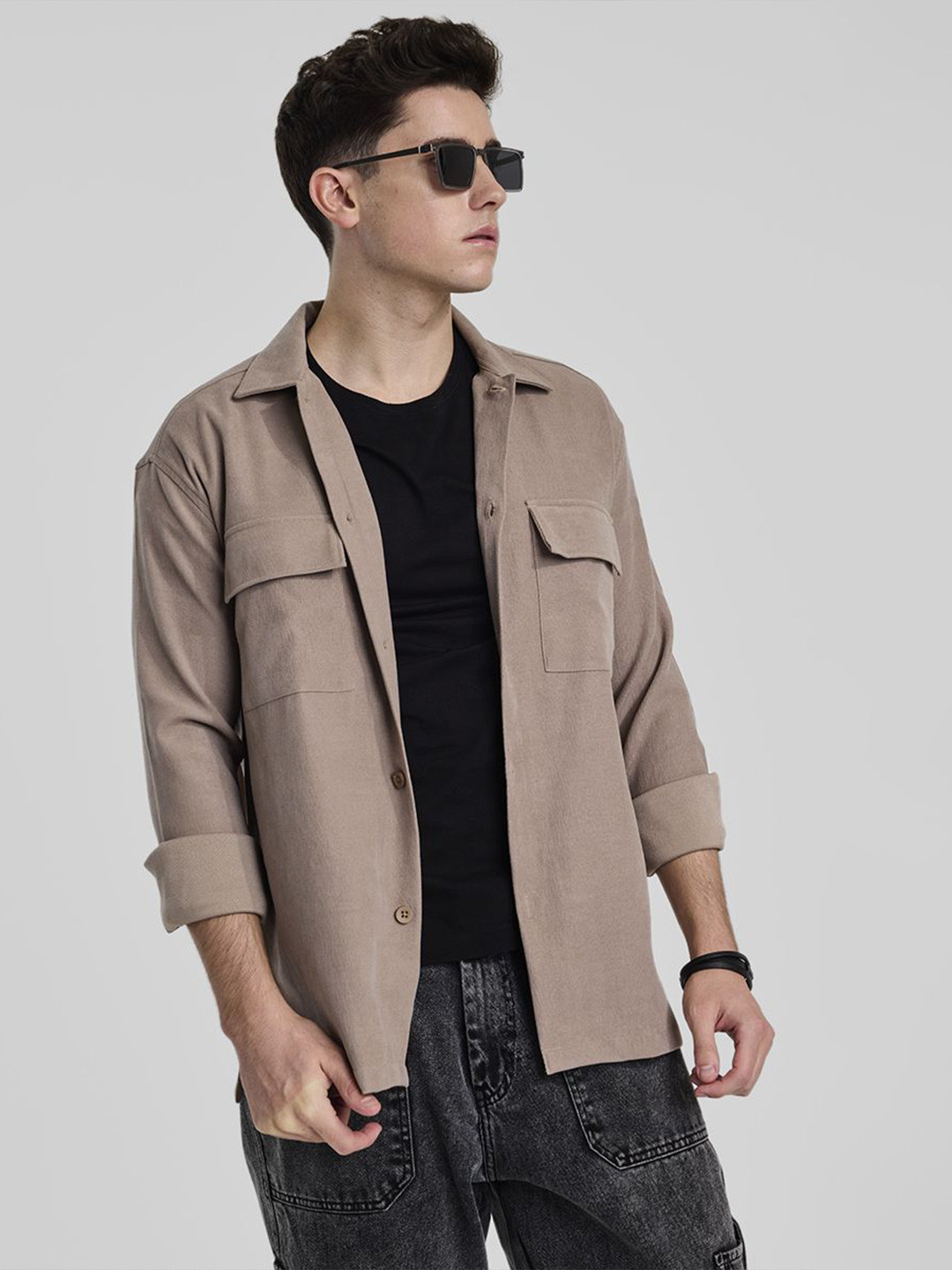 Buy Snitch Men Spread Collar Solid Cotton Casual Tailored Jacket ...