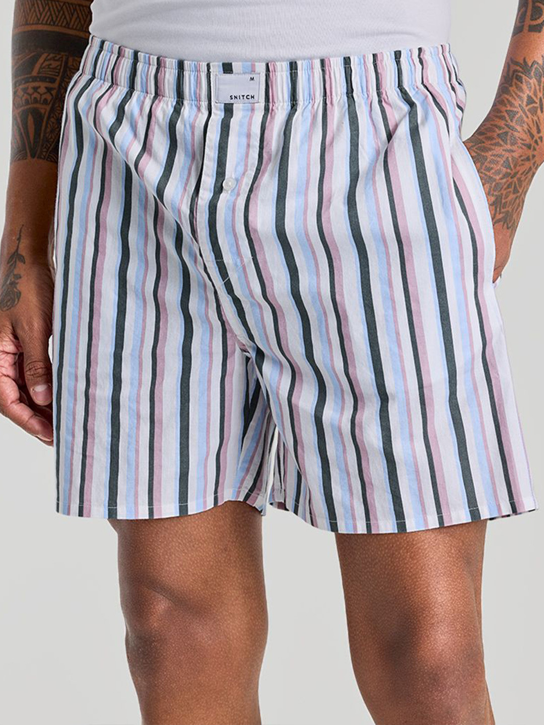 Buy Snitch Men Striped Printed Pure Cotton Boxer 4MSBX9234 02 S ...